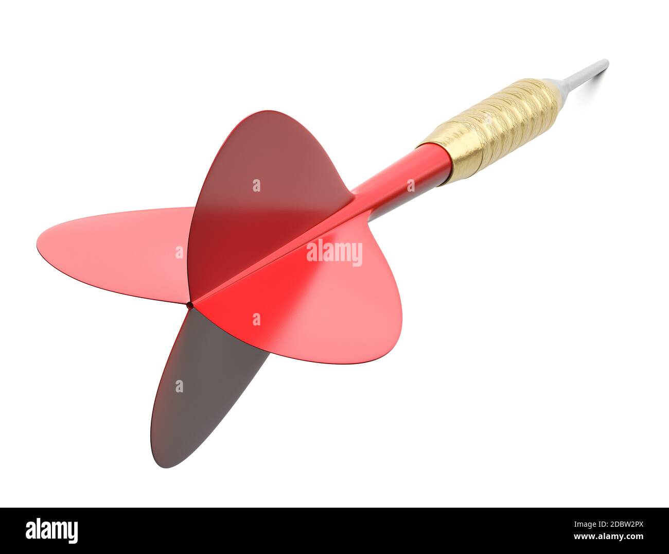 One Red Dart Isolated on White Background 3D Illustration Stock Photo ...