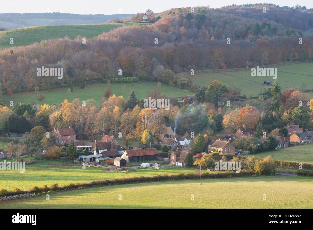 Uk cottage autumn smoke chimney hi-res stock photography and images - Alamy