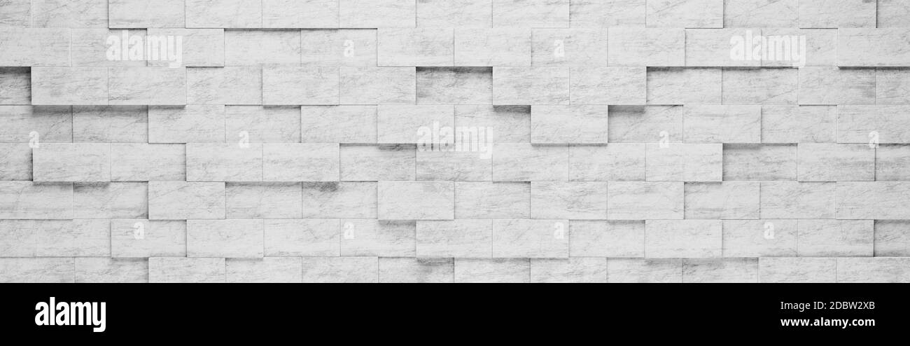 Wall of Gray Rectangles Tiles Arranged in Random Height 3D Pattern ...