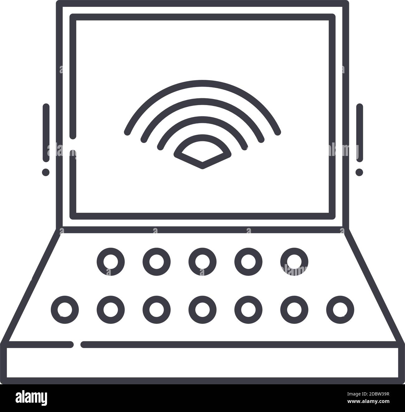 Wlan icon, linear isolated illustration, thin line vector, web design ...