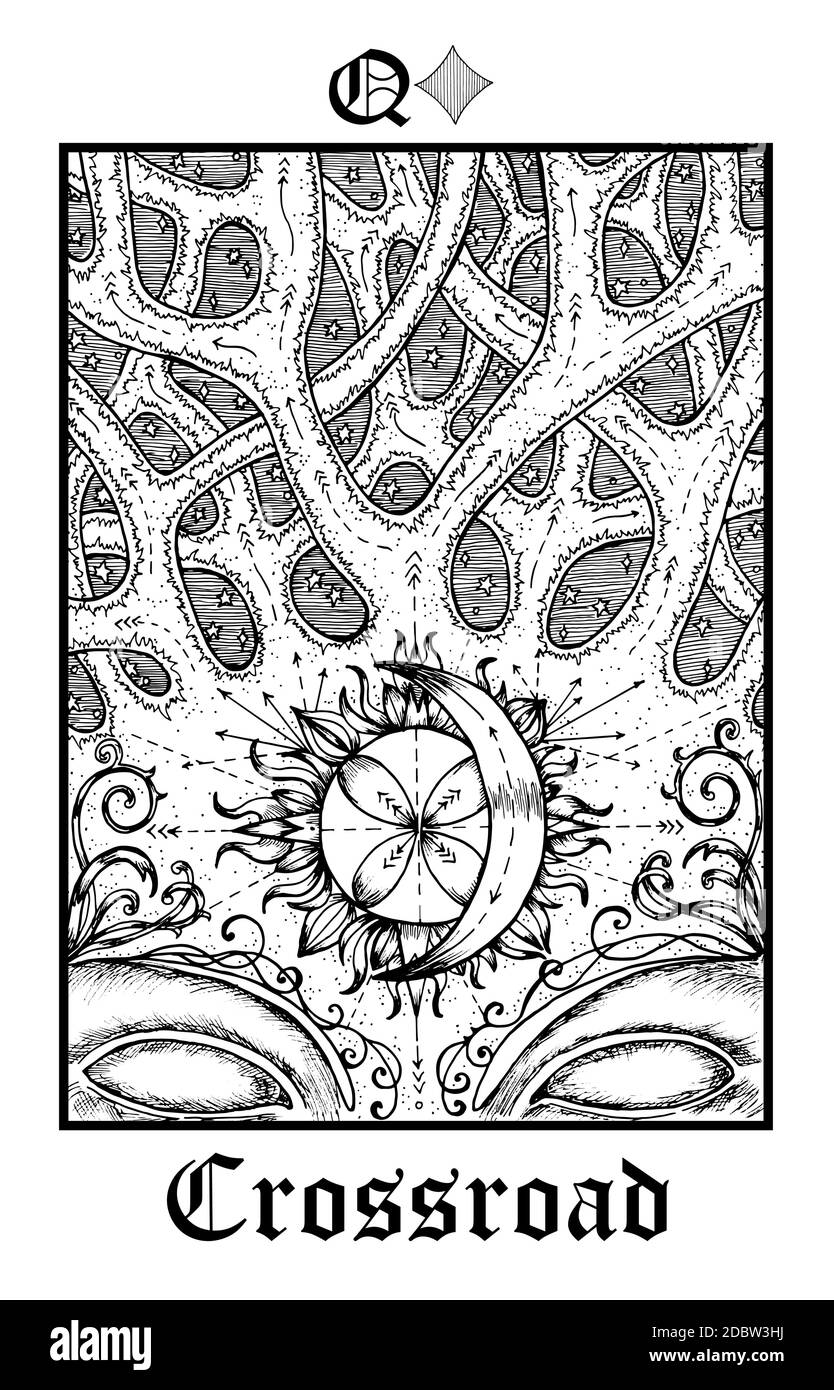 Crossbone. Tarot card from vector Lenormand Gothic Mysteries oracle ...