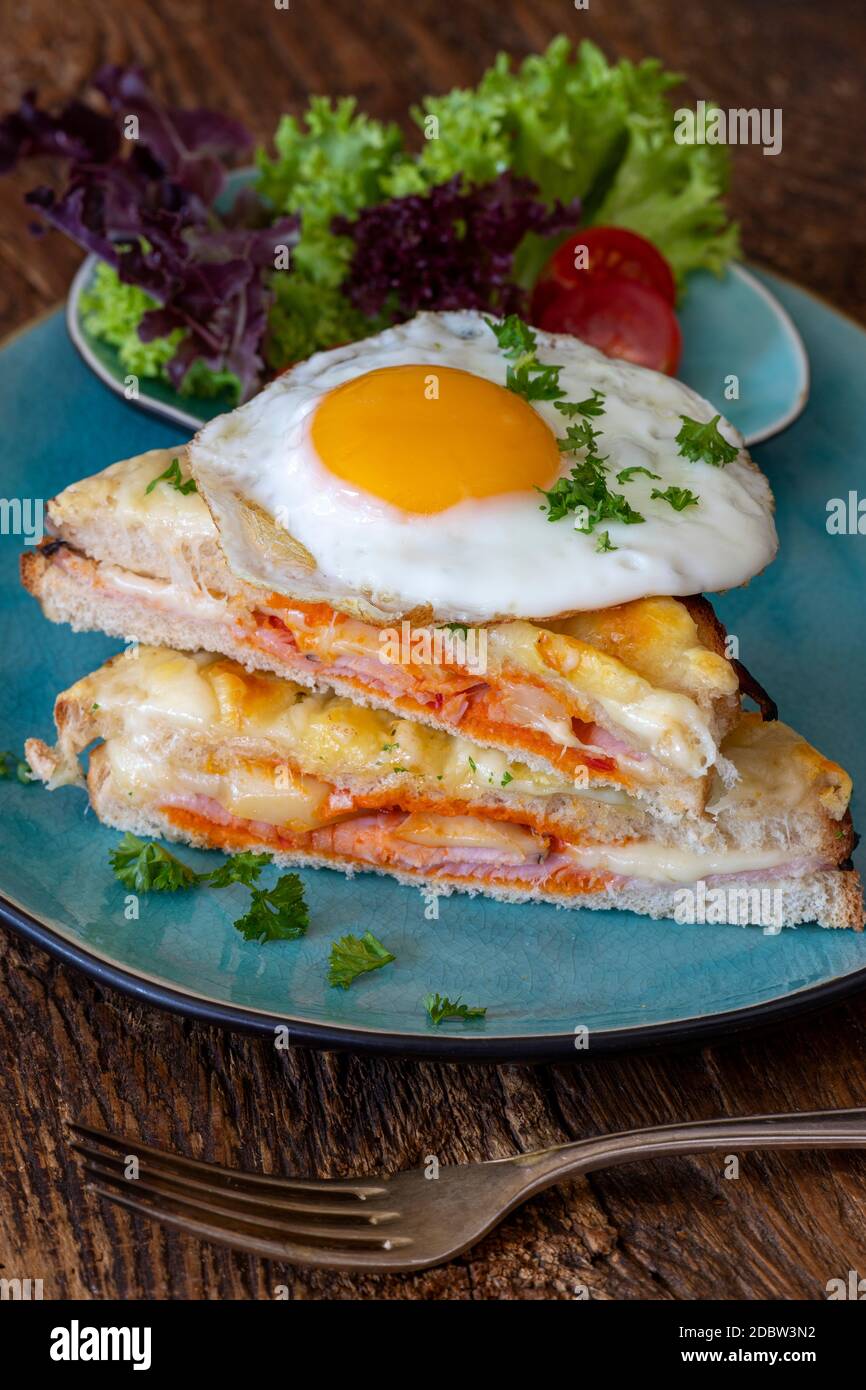 Closeup Of A French Croque Madame High Resolution Stock Photography and ...