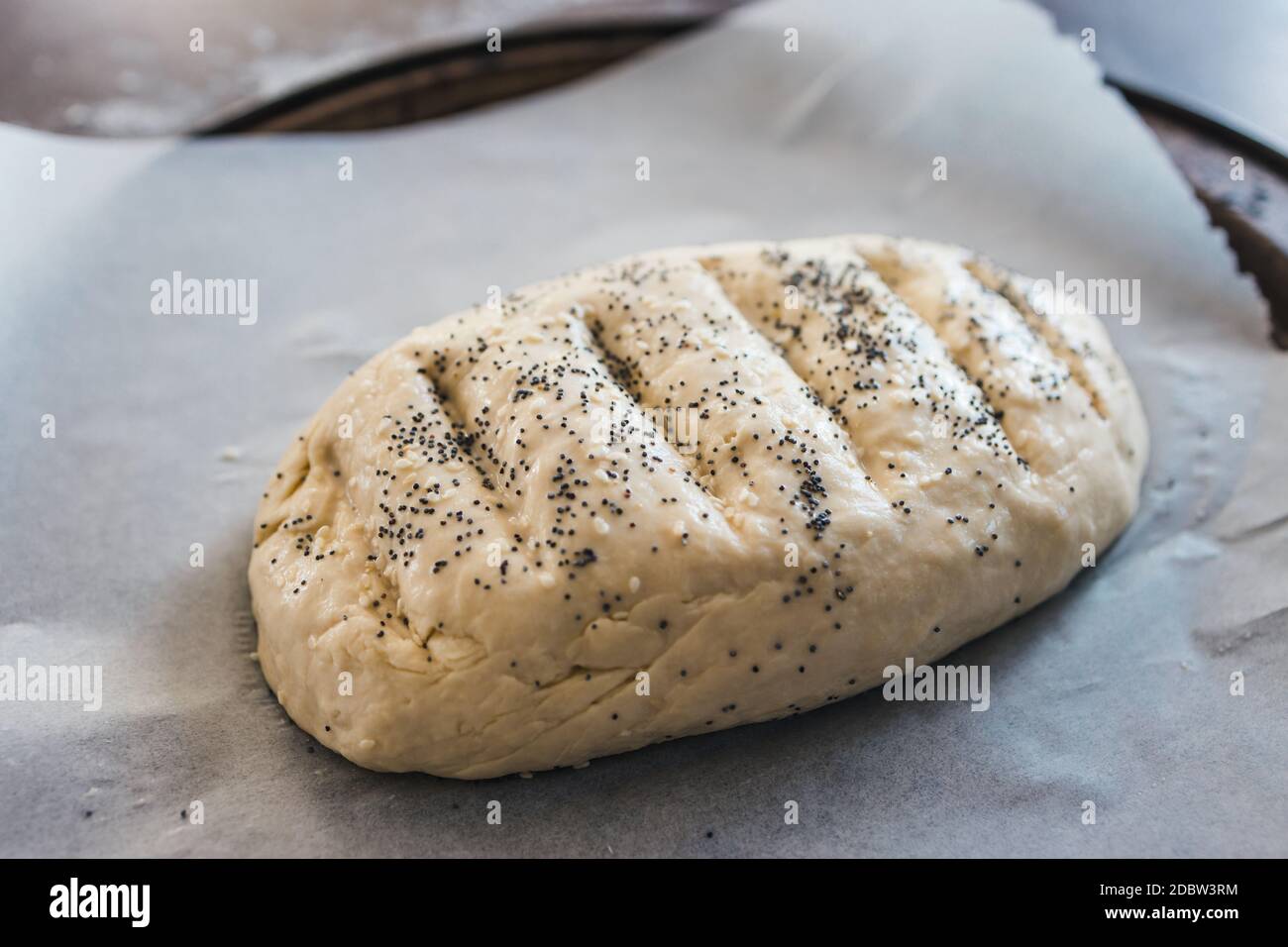 simple food ingredients concept, homemade australian damper bread ...
