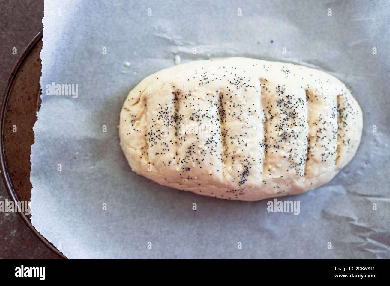simple food ingredients concept, homemade australian damper bread ...