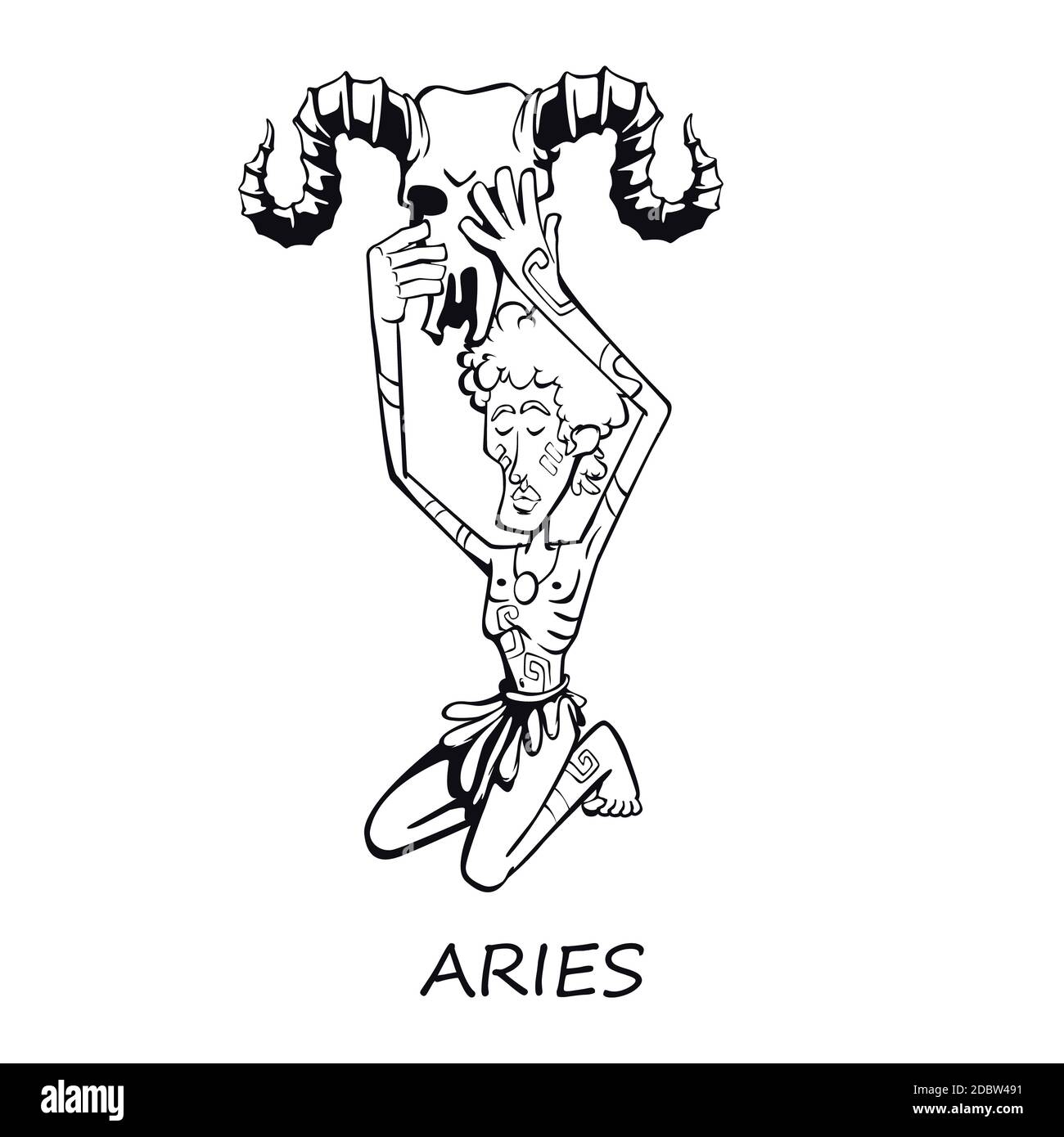 Aries constellation cartoon illustration hi-res stock photography and ...