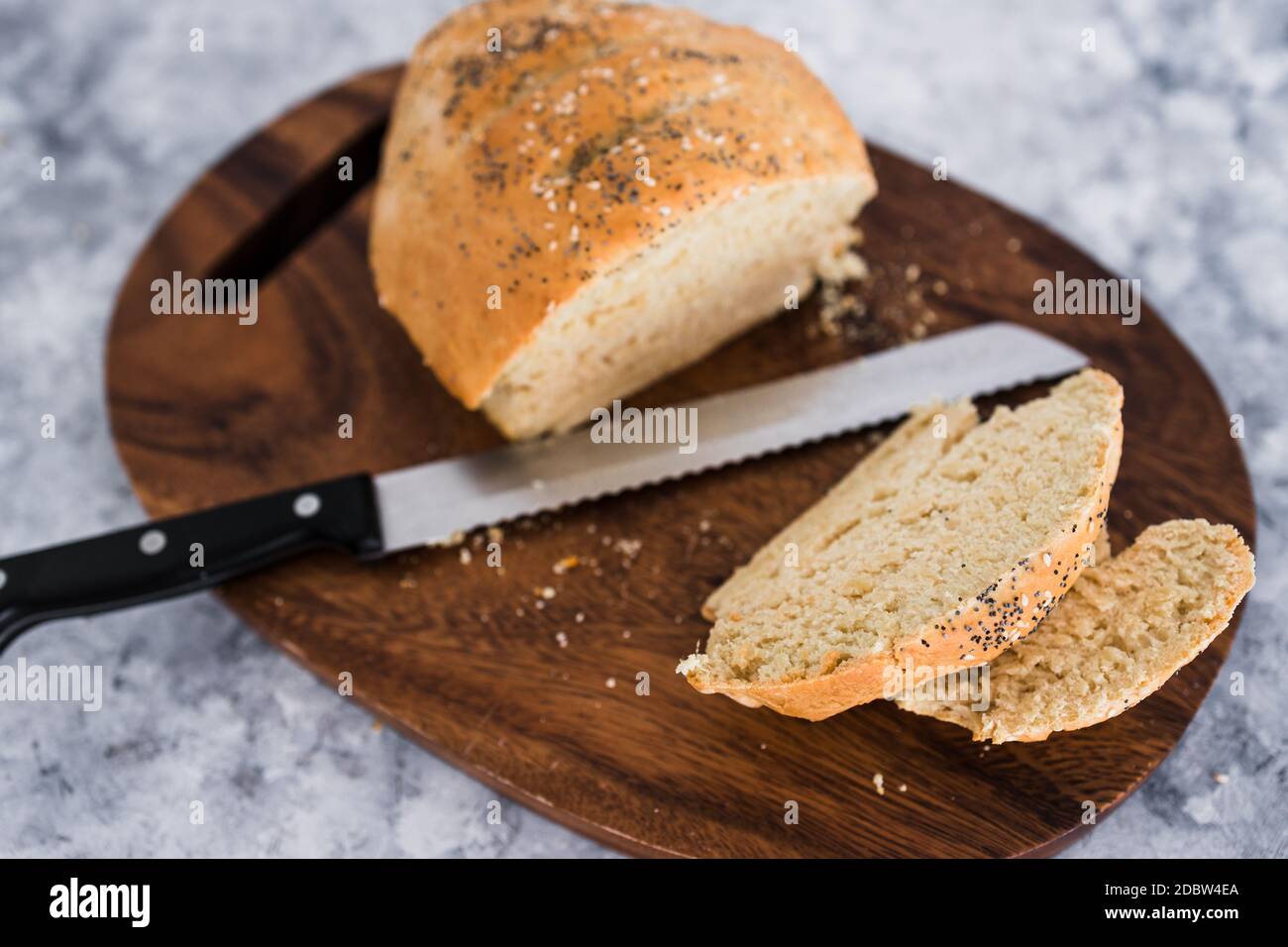 simple food ingredients concept, homemade australian damper bread ...