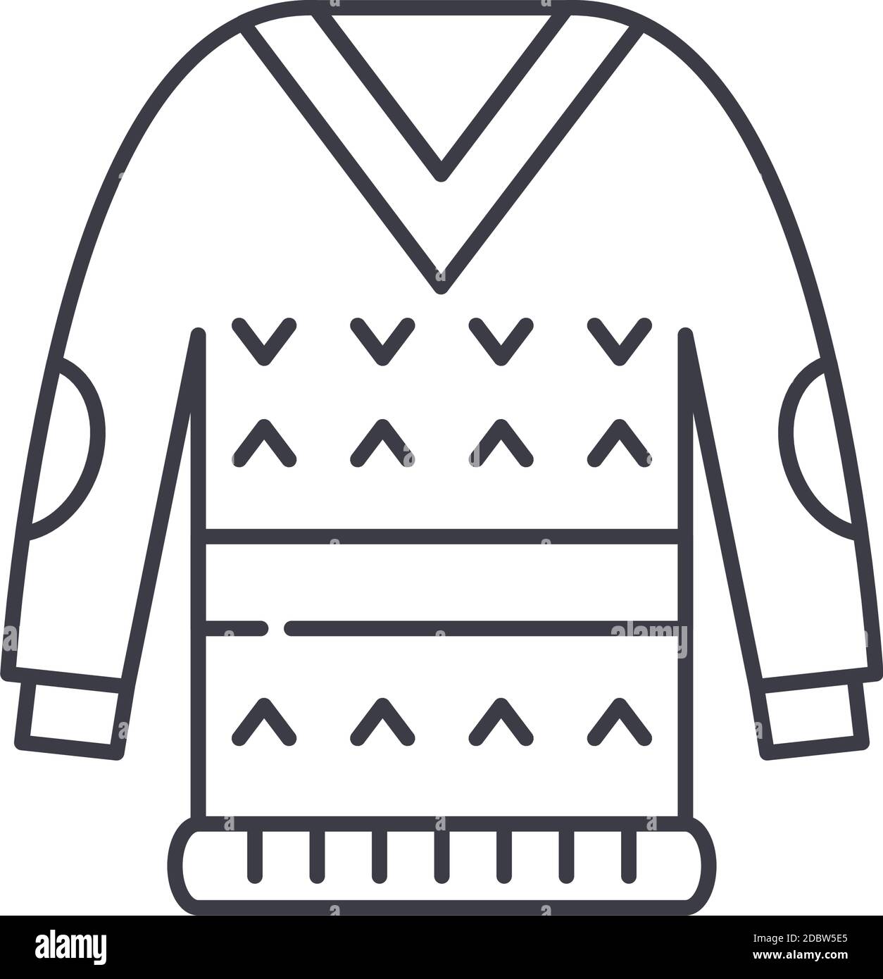 Wool jacket icon, linear isolated illustration, thin line vector, web design sign, outline ...