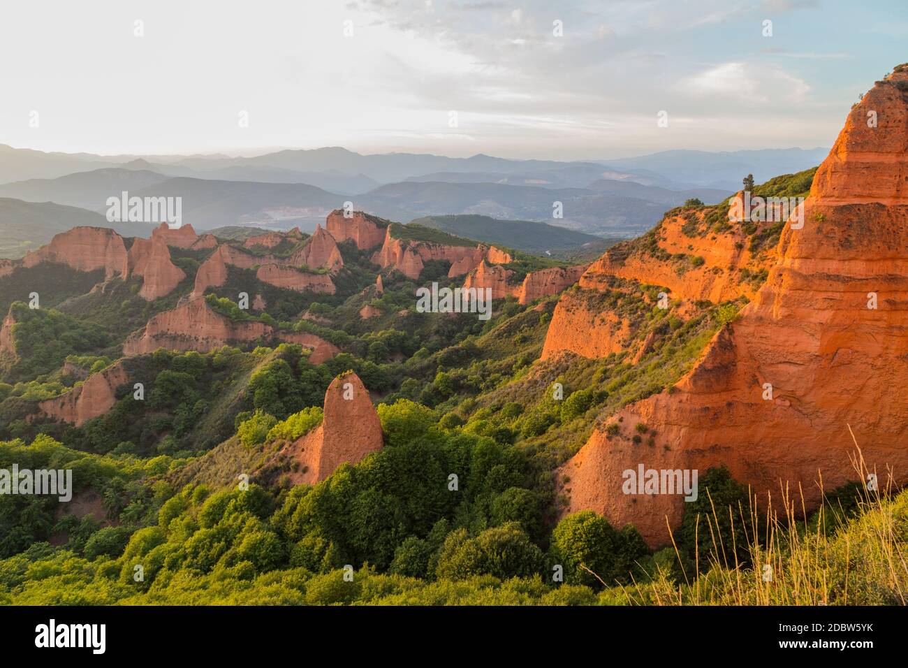 View of Las Medulas historic mining site, Las Medulas Natural Park, El ...