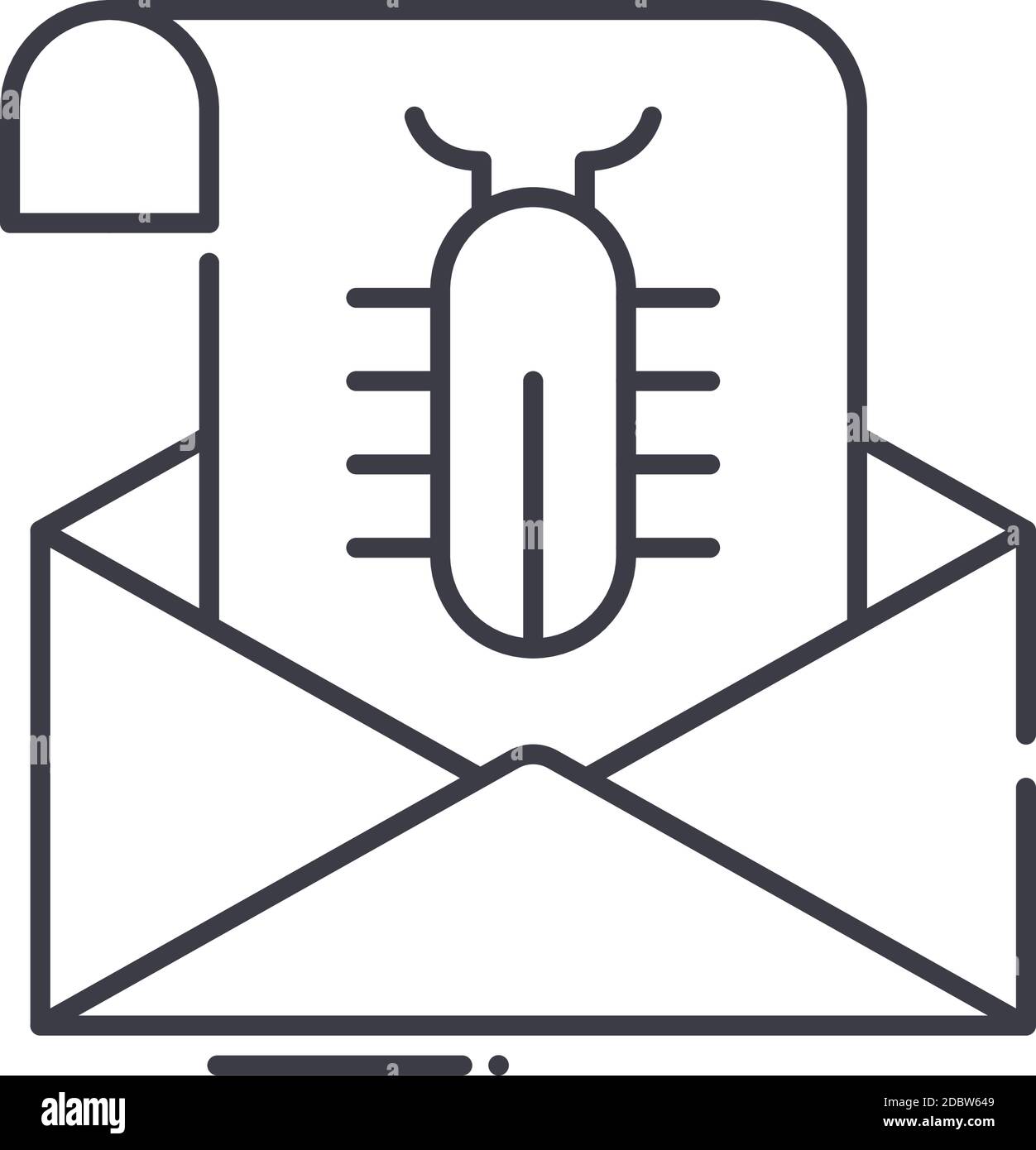 Spam mail icon, linear isolated illustration, thin line vector, web ...