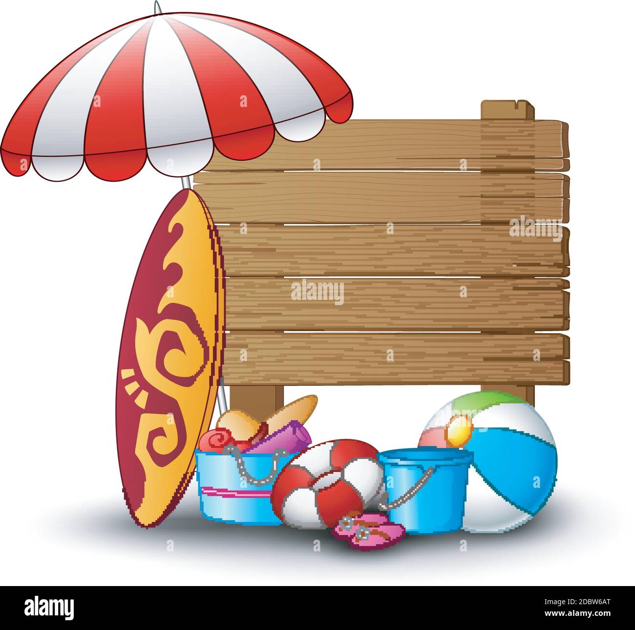 Vector illustration of Summer wooden sign Stock Vector Image & Art - Alamy