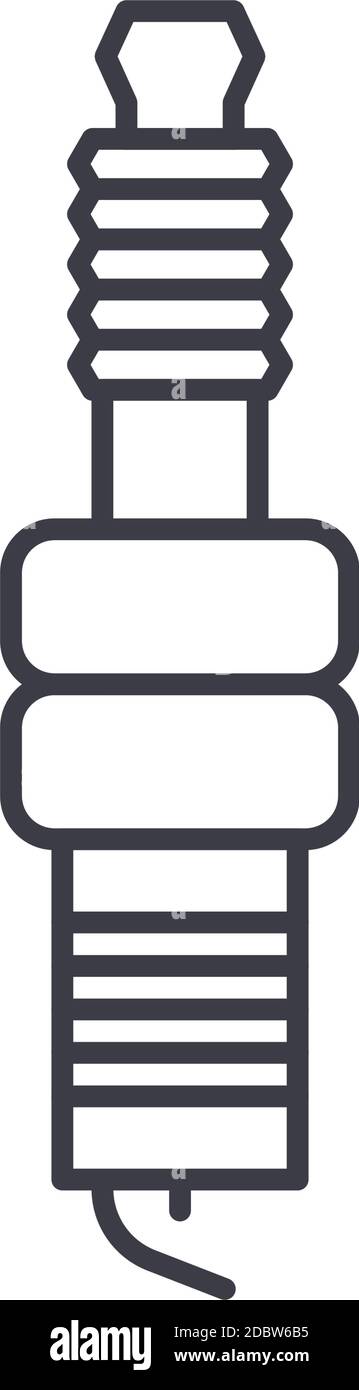 Spark plug concept icon, linear isolated illustration, thin line vector ...