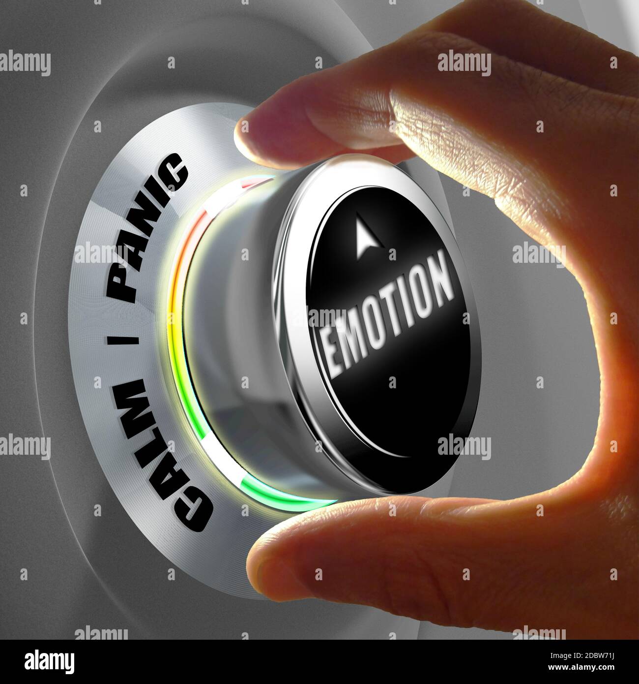 Hand selecting between calm and panic emotion. Concept of emotion ...