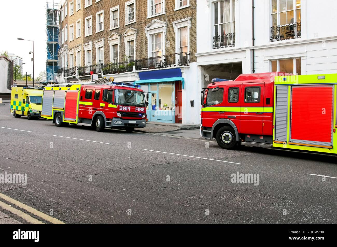 Fire rescue and ambulance emergency at London streets Stock Photo - Alamy
