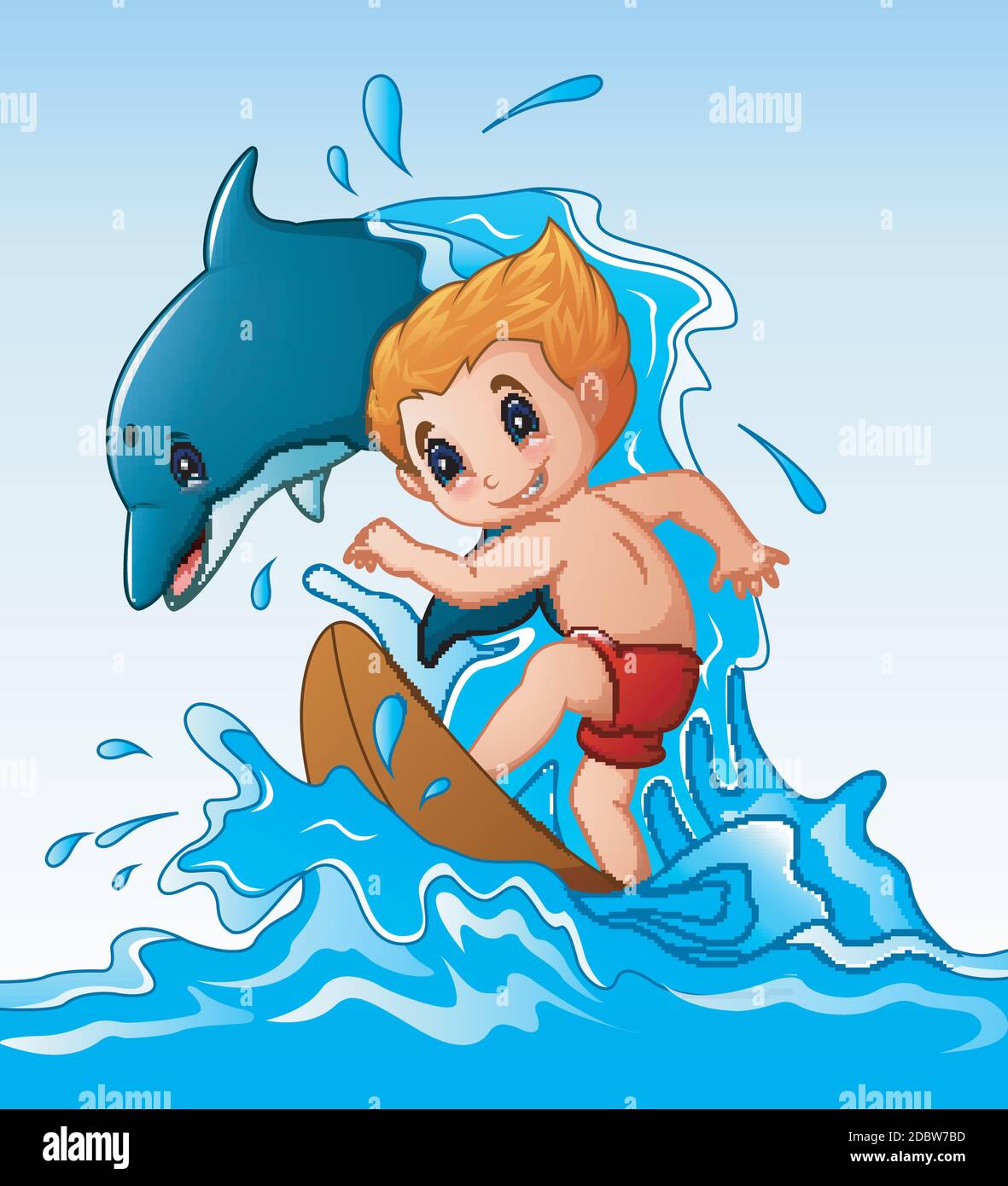 Boy Child Dolphin Stock Vector Images - Alamy