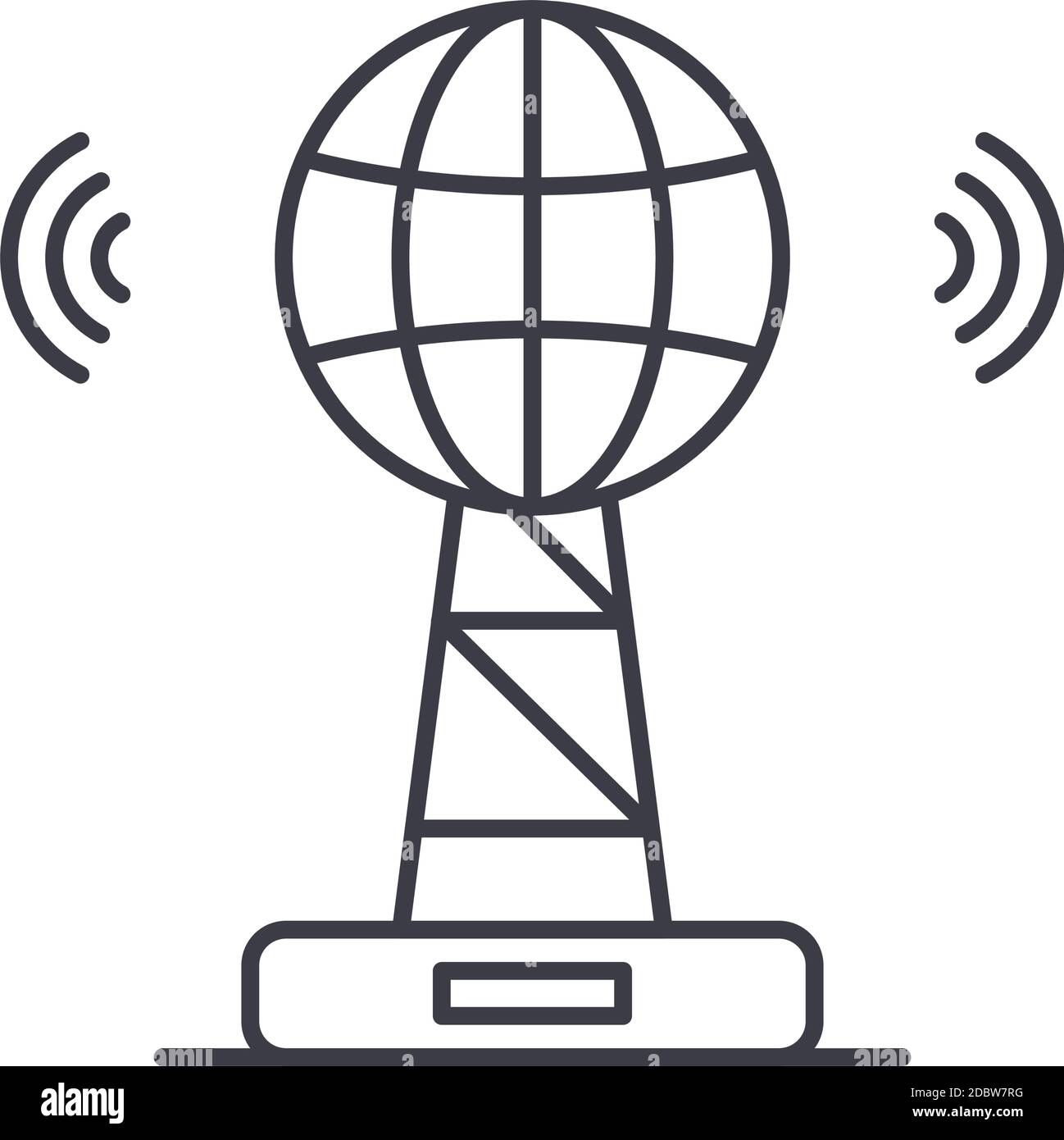 Wireless communication icon, linear isolated illustration, thin line ...