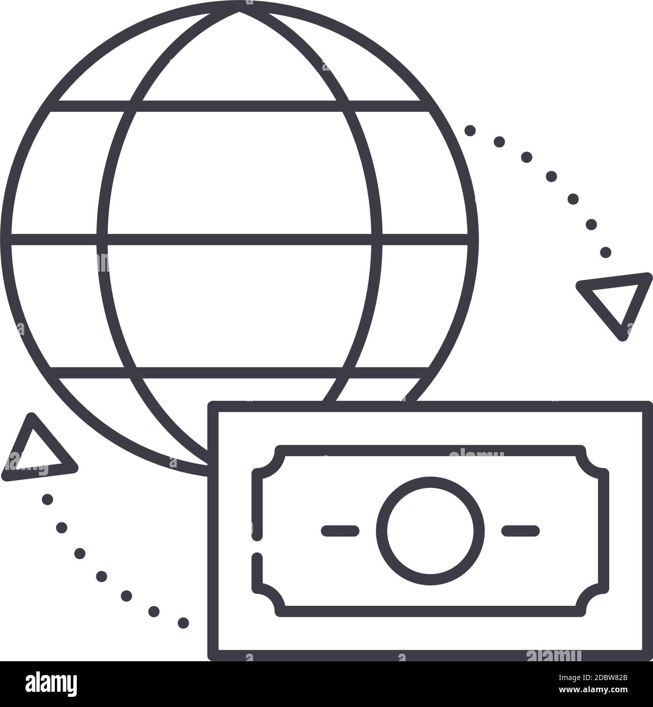 Wire transfer icon, linear isolated illustration, thin line vector, web ...