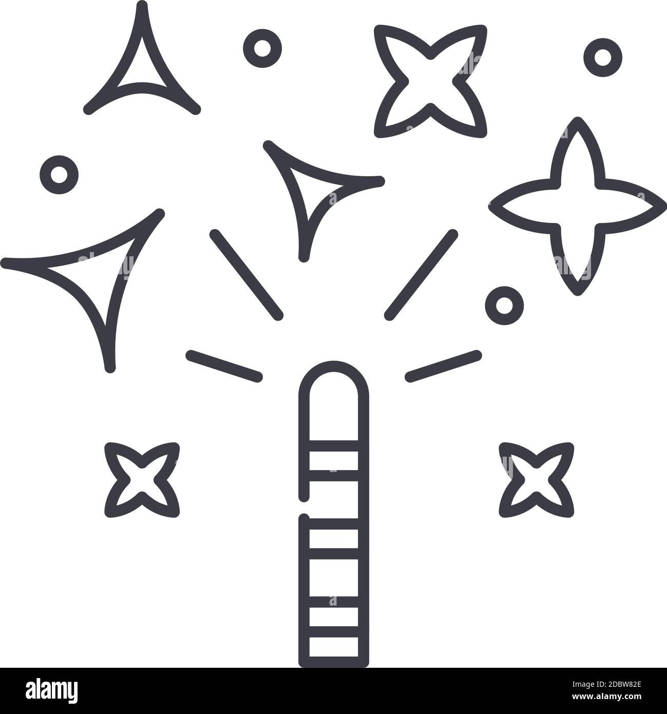 Sparklers icon, linear isolated illustration, thin line vector, web ...