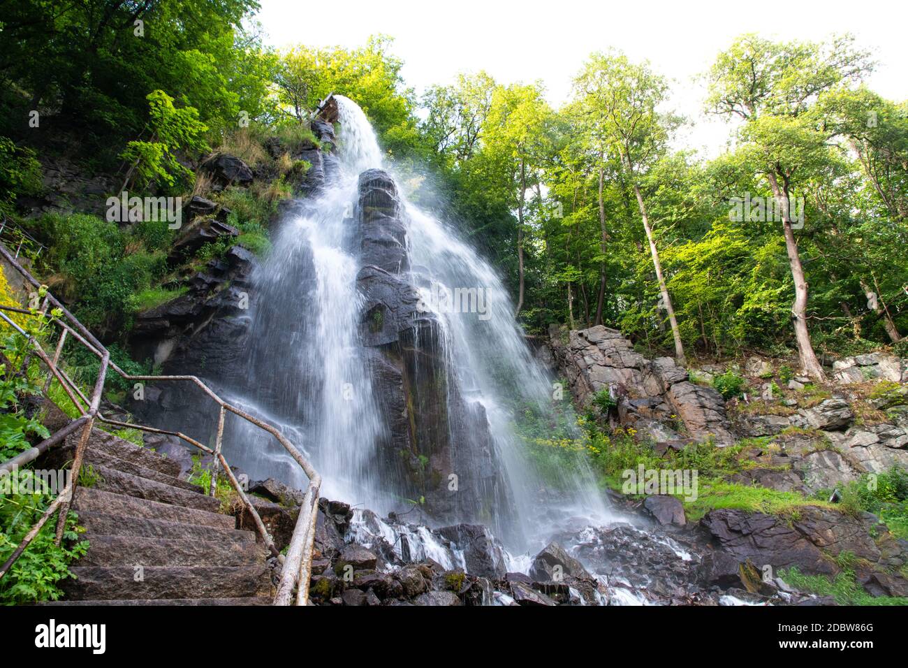 Visit to the Trusetal waterfall in summer Stock Photo - Alamy