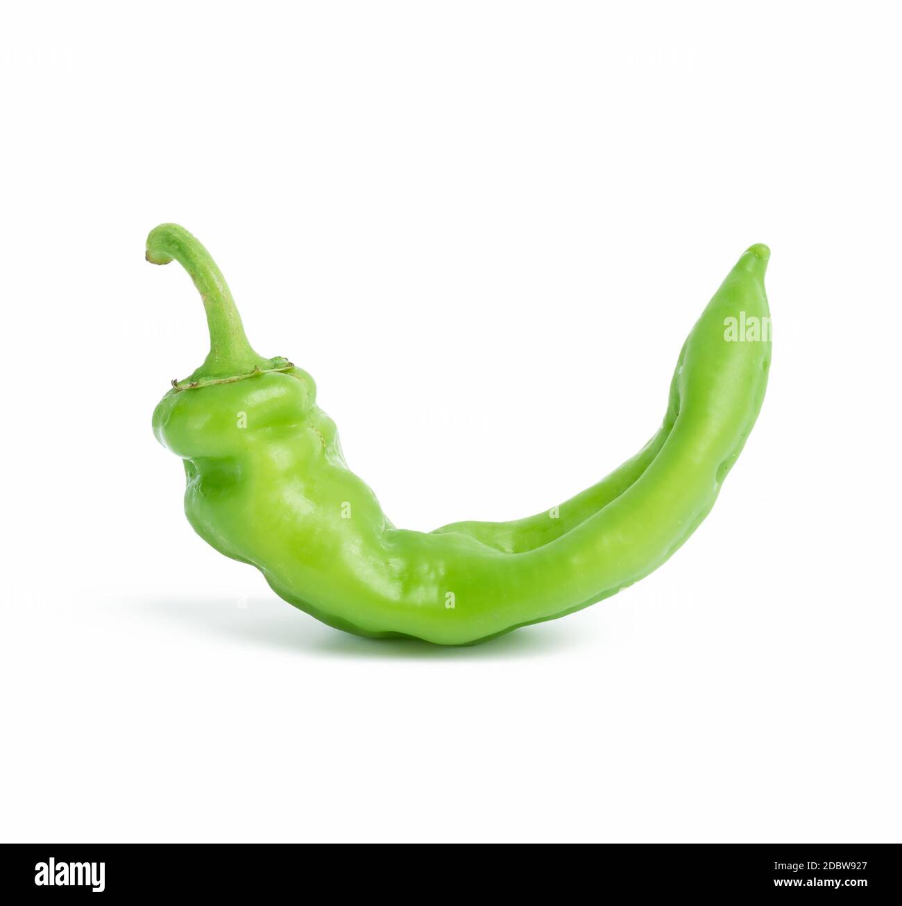 pod of green hot pepper isolated on white background, spicy spice Stock ...
