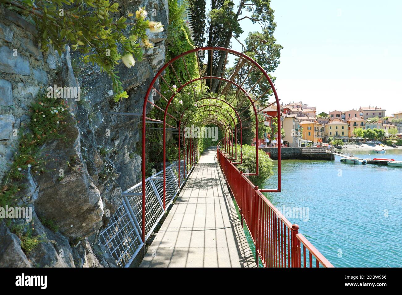 The scenic path Walk of Lovers in Varenna, Lake Como, Italy Stock Photo ...