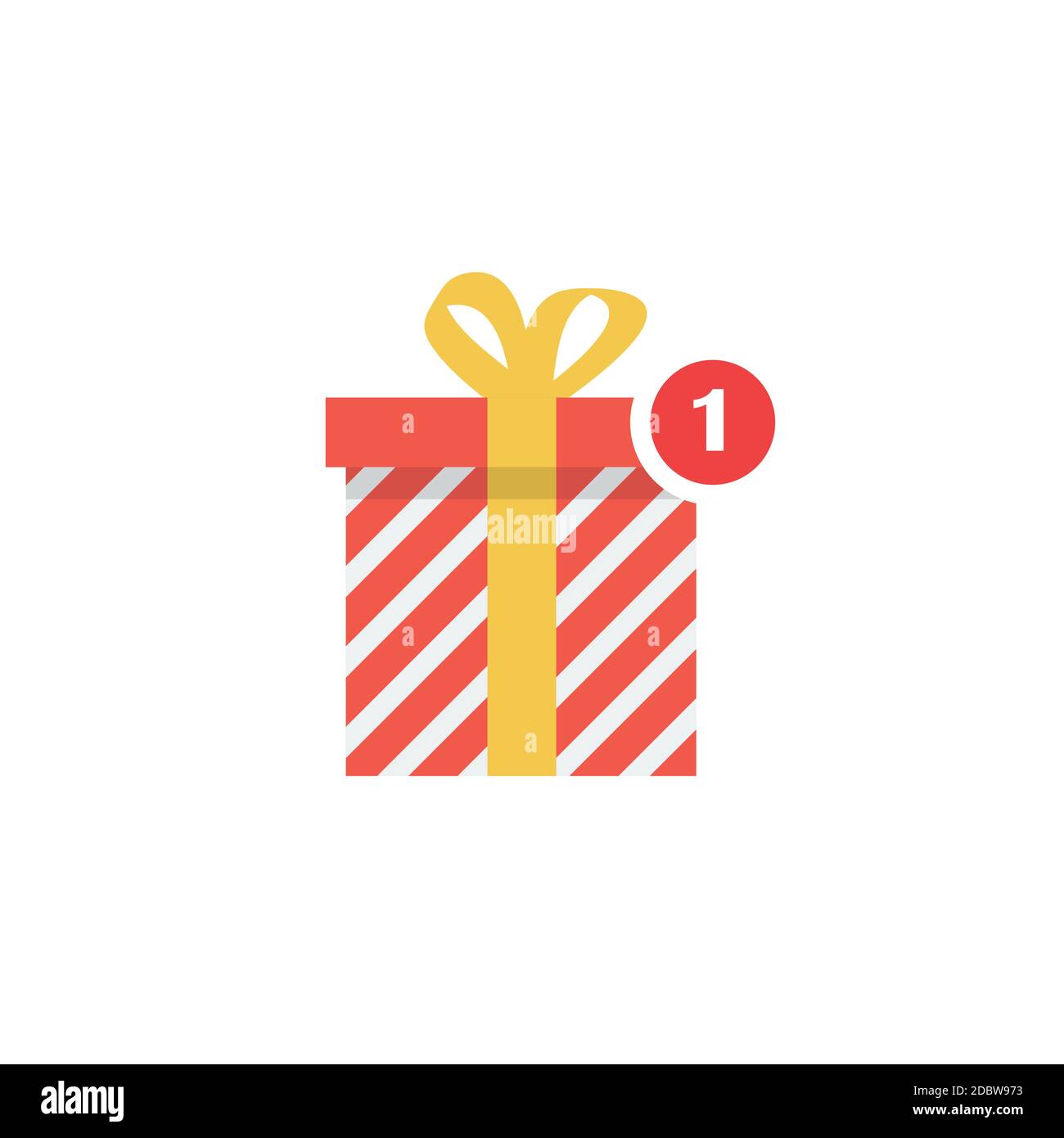 Notification gift icon. Christmas alert symbol. vector illustration ...