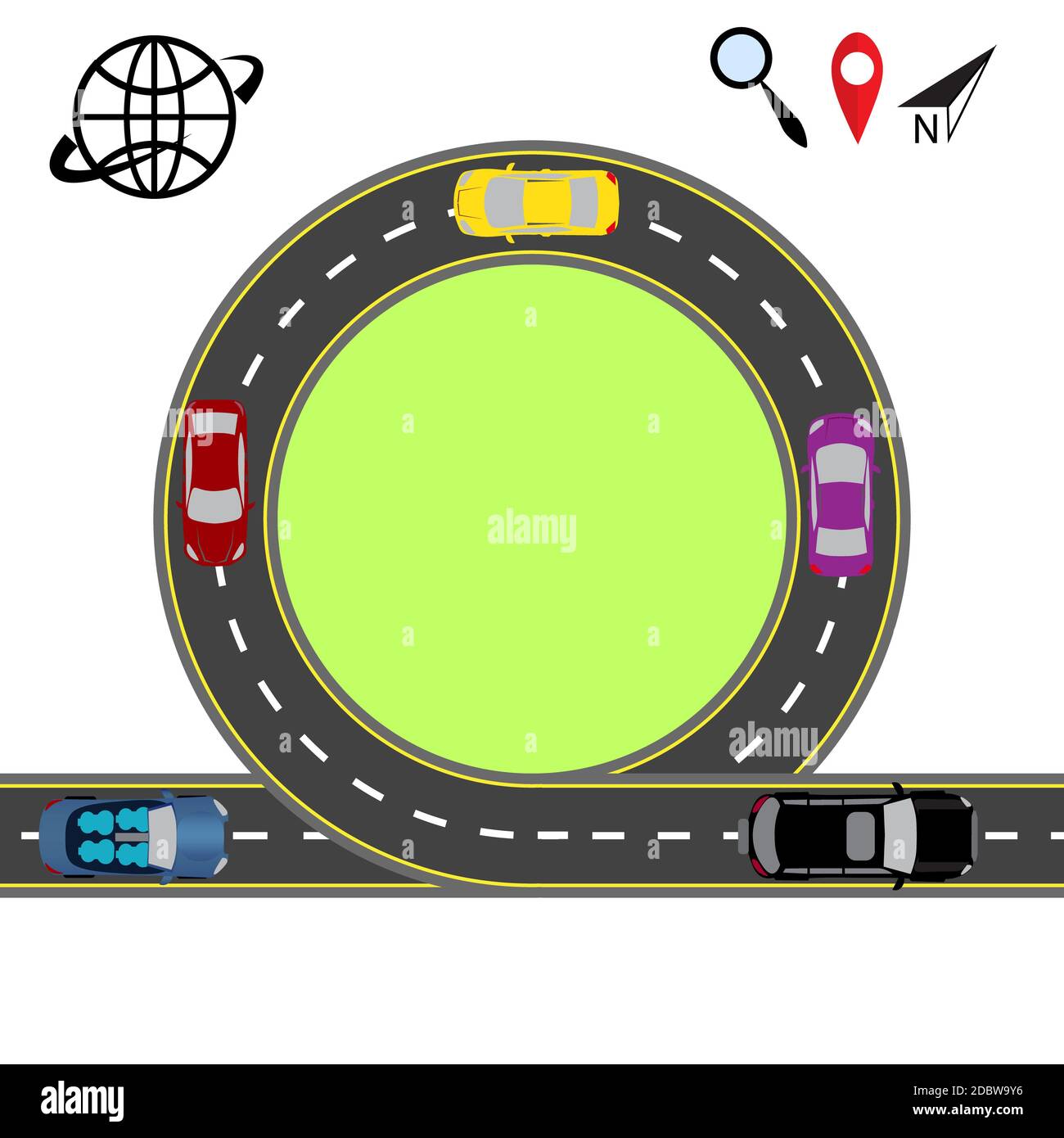 Travel via navigation. Abstract highway road. Transport. Vector ...