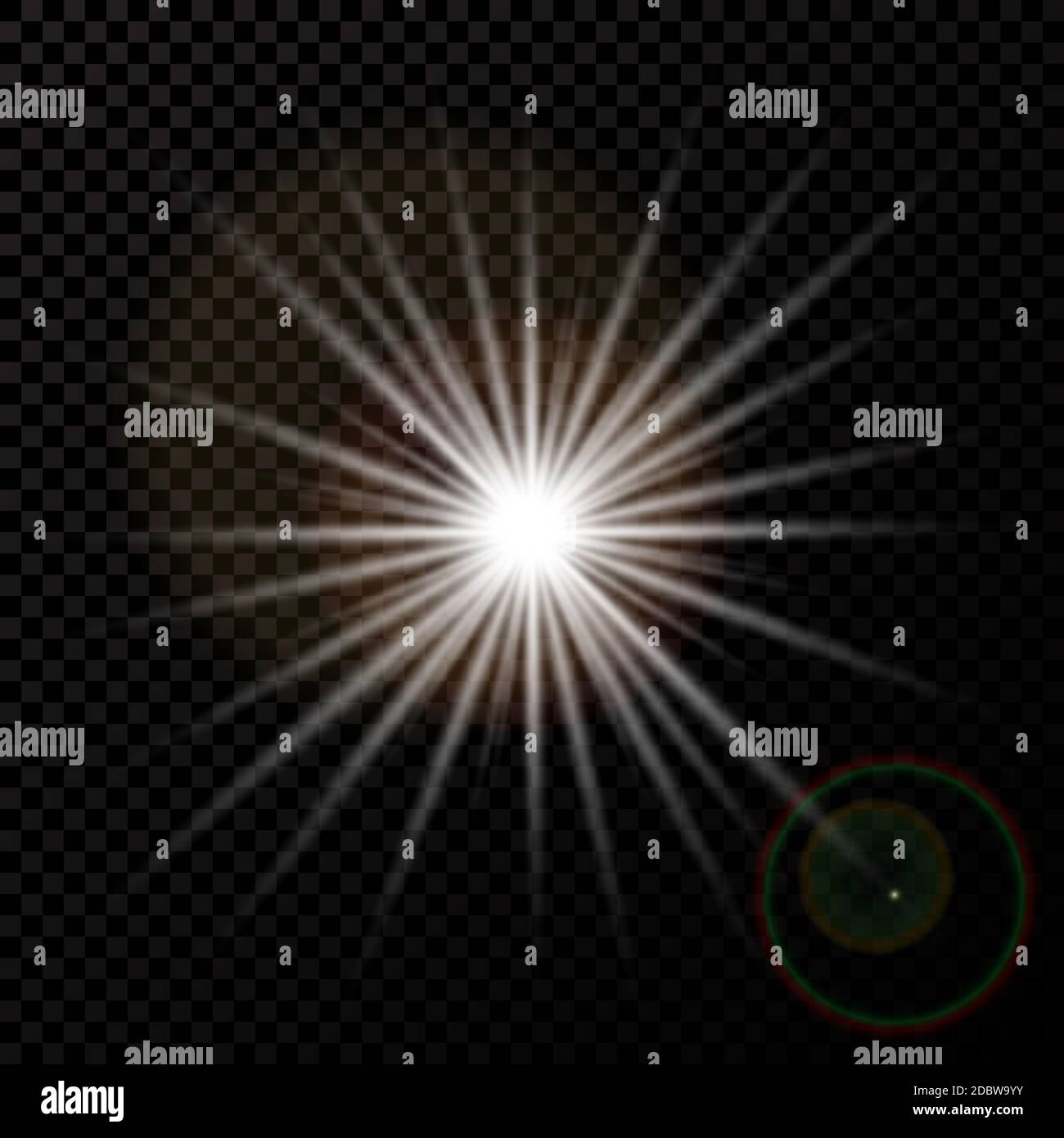 The outbreak of a new star. Glare and rays on a gradient background in ...