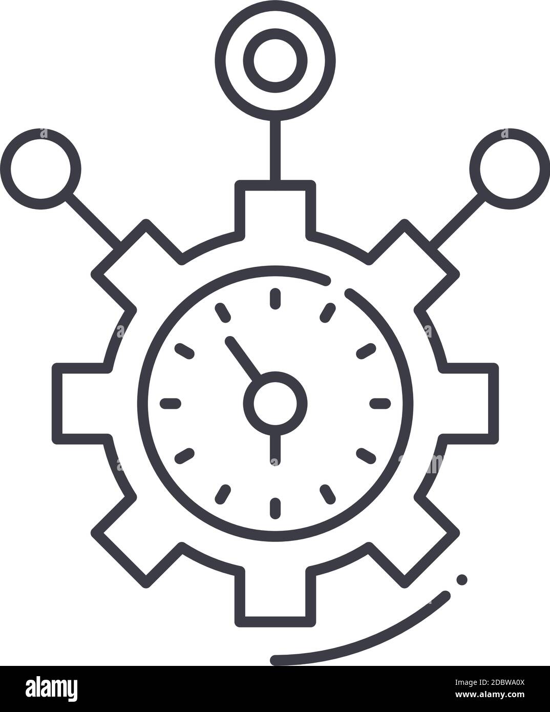 Time management concept icon, linear isolated illustration, thin line ...