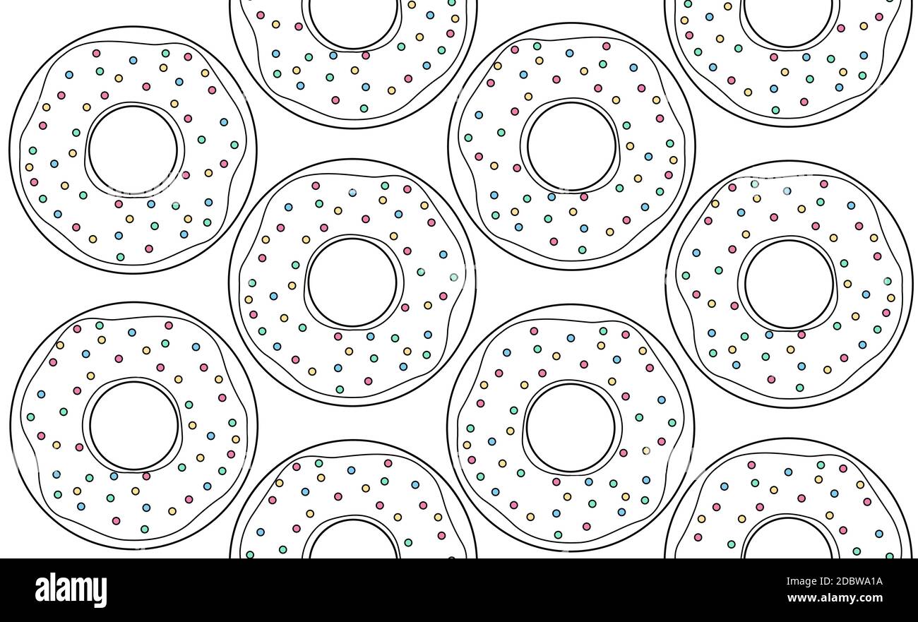 Donuts top view Stock Vector Images - Alamy