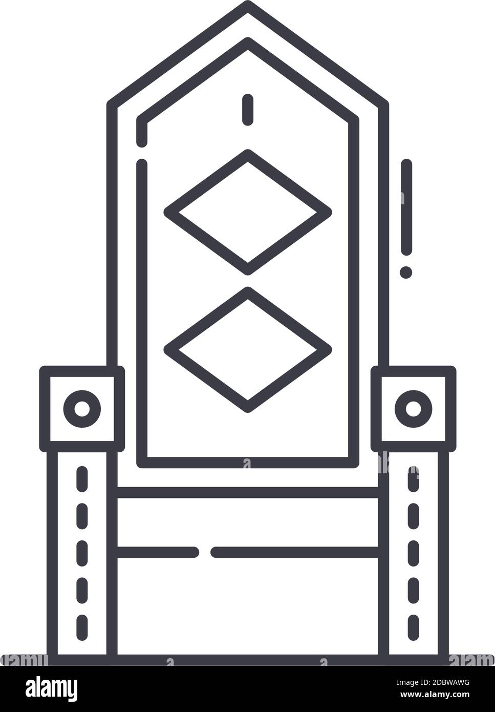 Throne icon, linear isolated illustration, thin line vector, web design ...