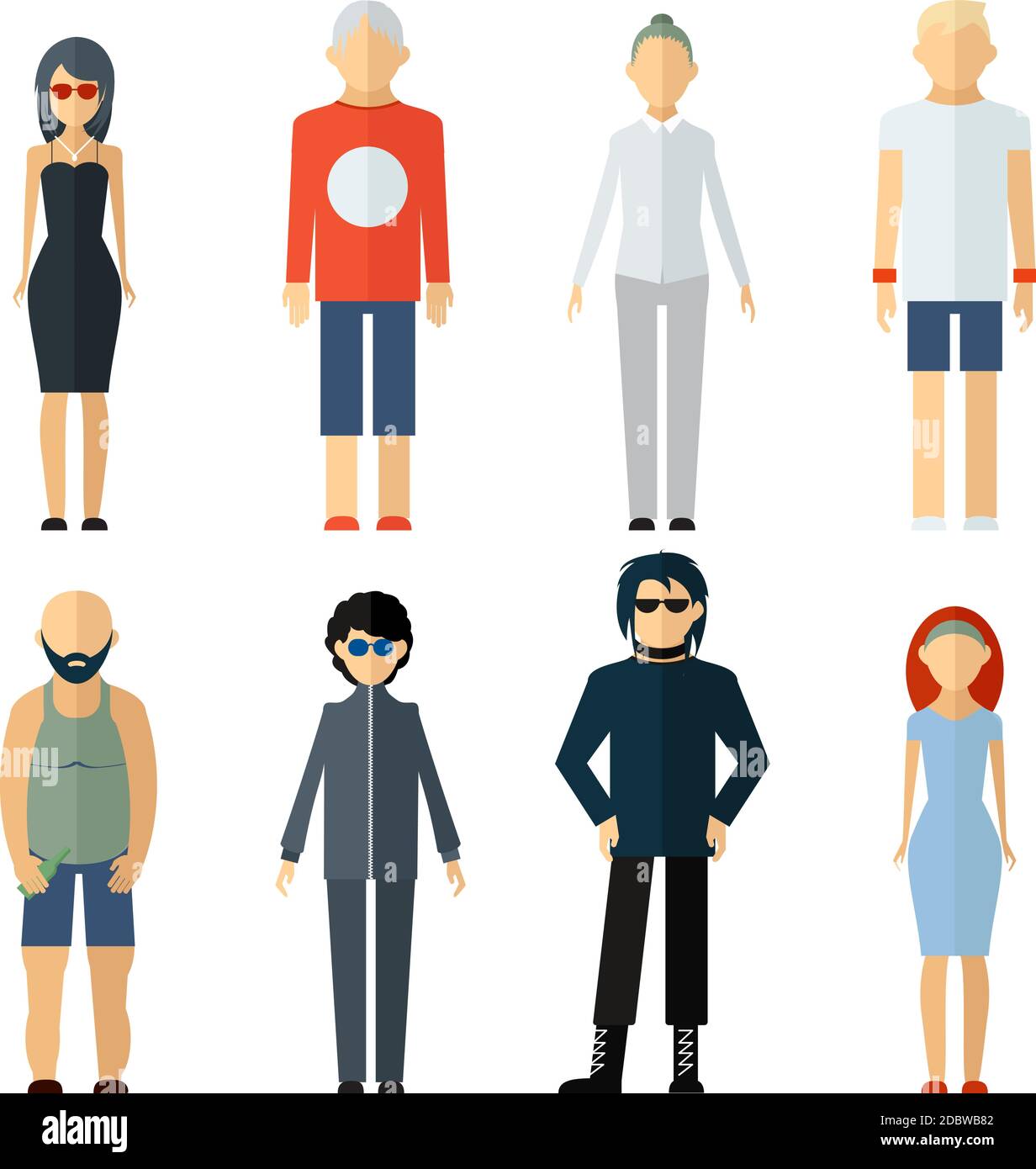 Vector Assorted People on Different Lifestyle Isolated on White ...