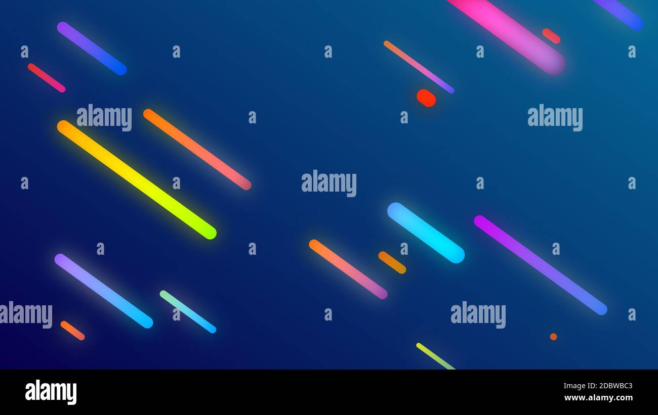 A trendy background of glowing neon stripes or lines on dark blue Stock ...