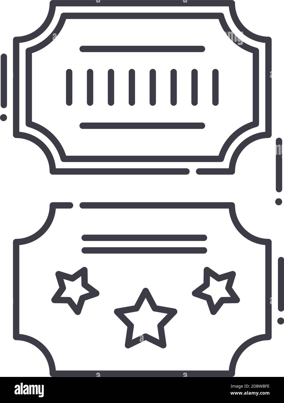 Ticket icon, linear isolated illustration, thin line vector, web design ...