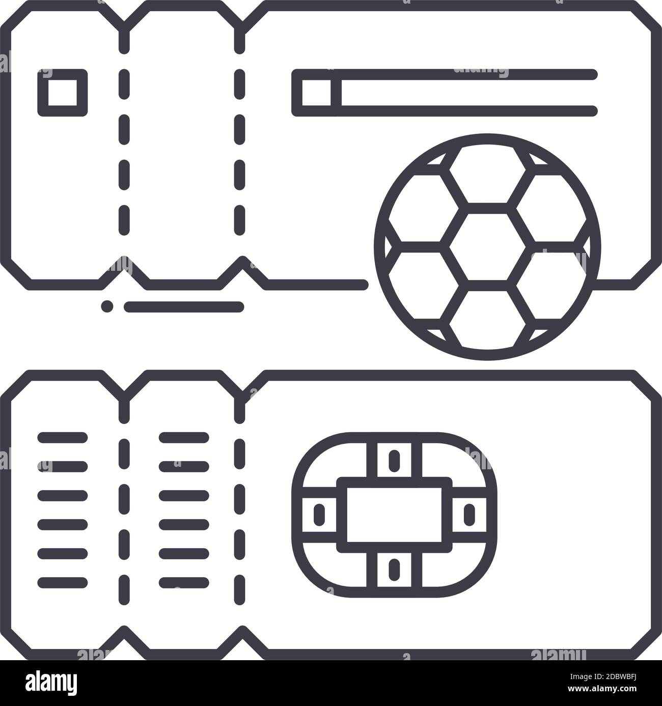 Ticket symbol icon, linear isolated illustration, thin line vector, web ...