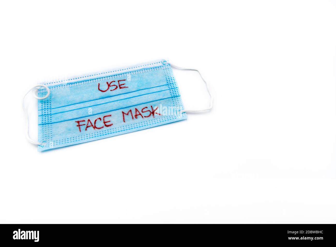 Single use medical face mask with handwritten message Use Face Mask ...