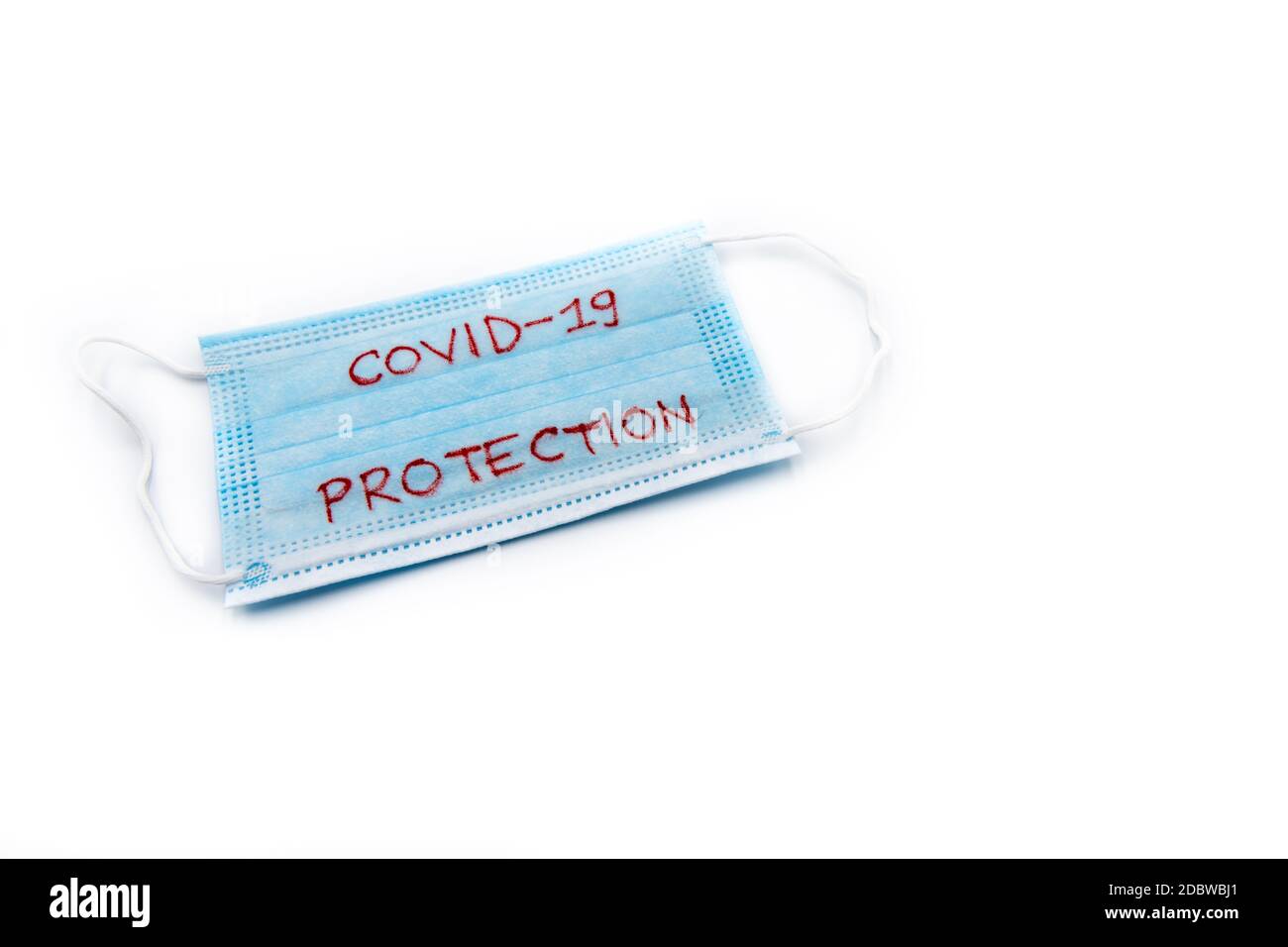 Single use medical face mask with handwritten message Covid-19 ...