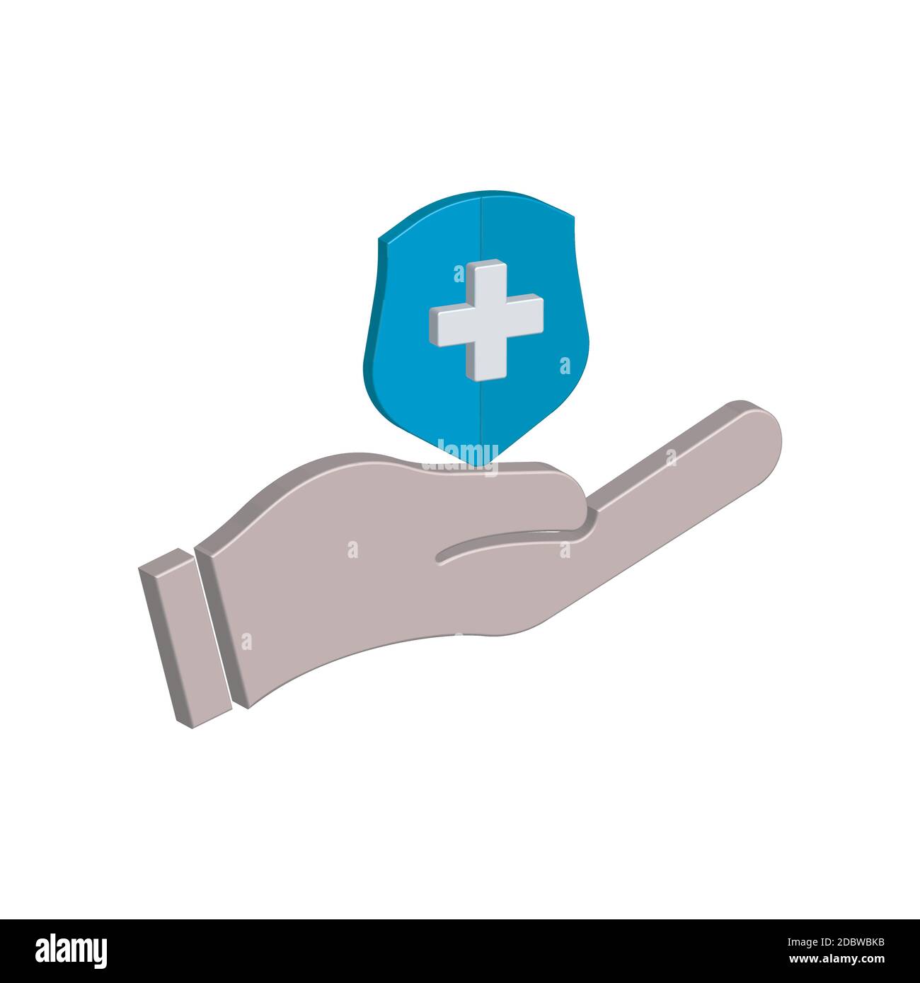 Hand icon 3d shield Stock Vector Images - Alamy