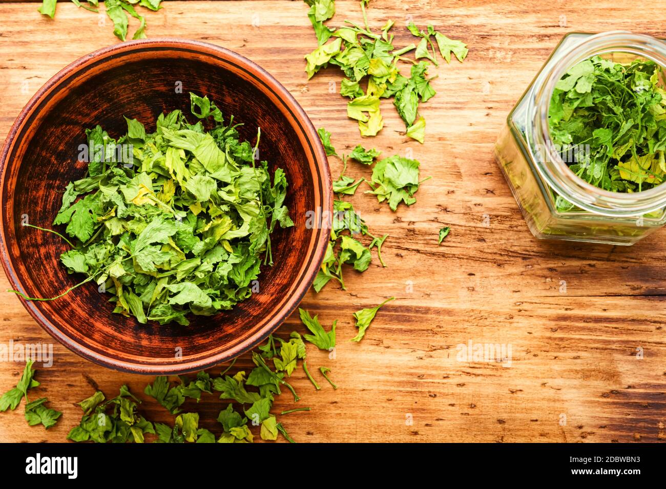 Condiment or spice made from dried green parsley.Spices and herbs Stock ...
