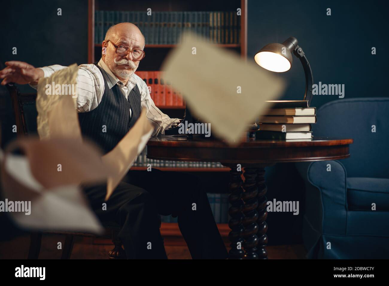 Man throws the paper vintage hi-res stock photography and images - Alamy