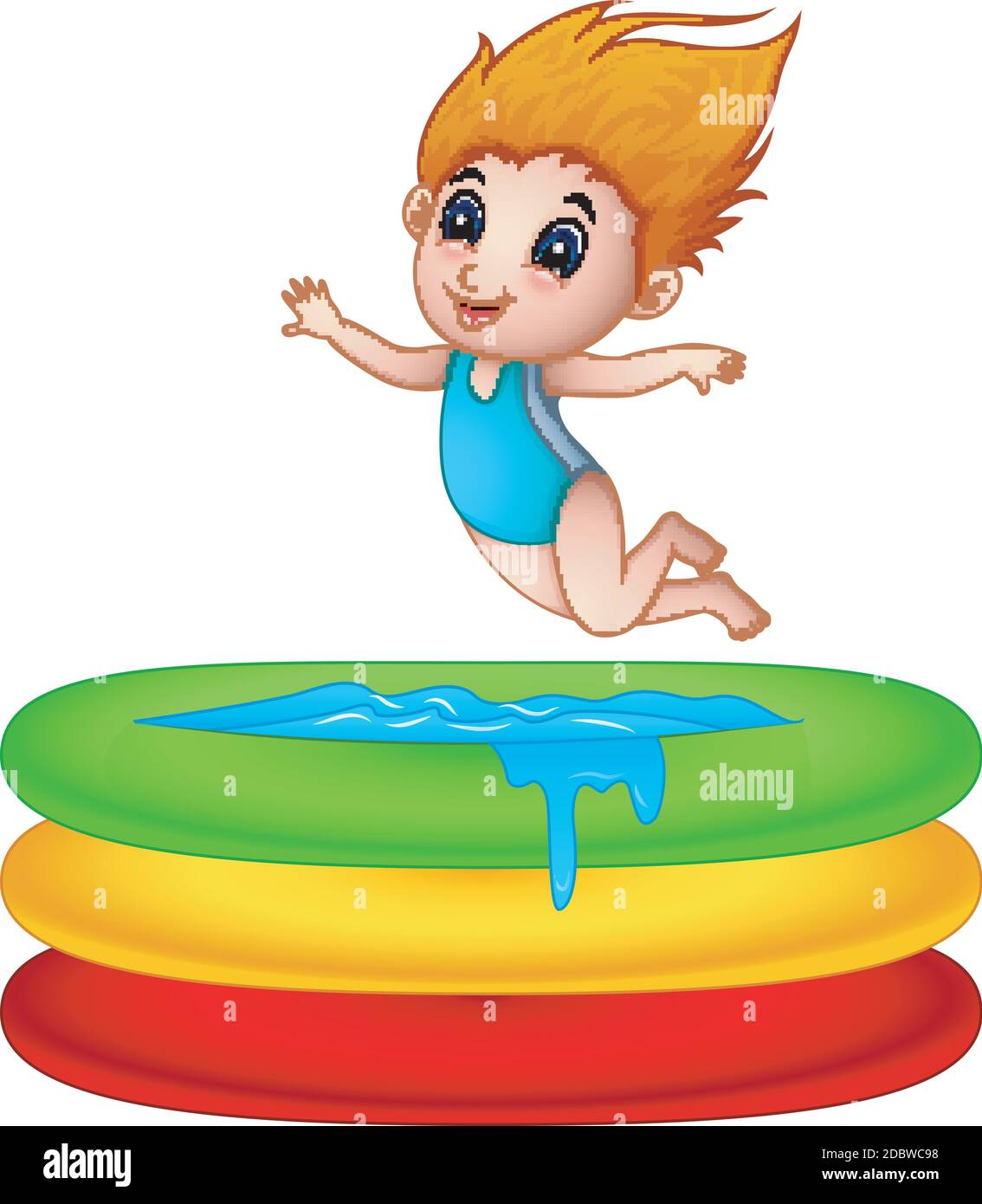 Little girl jumping swimming pool Stock Vector Images - Alamy