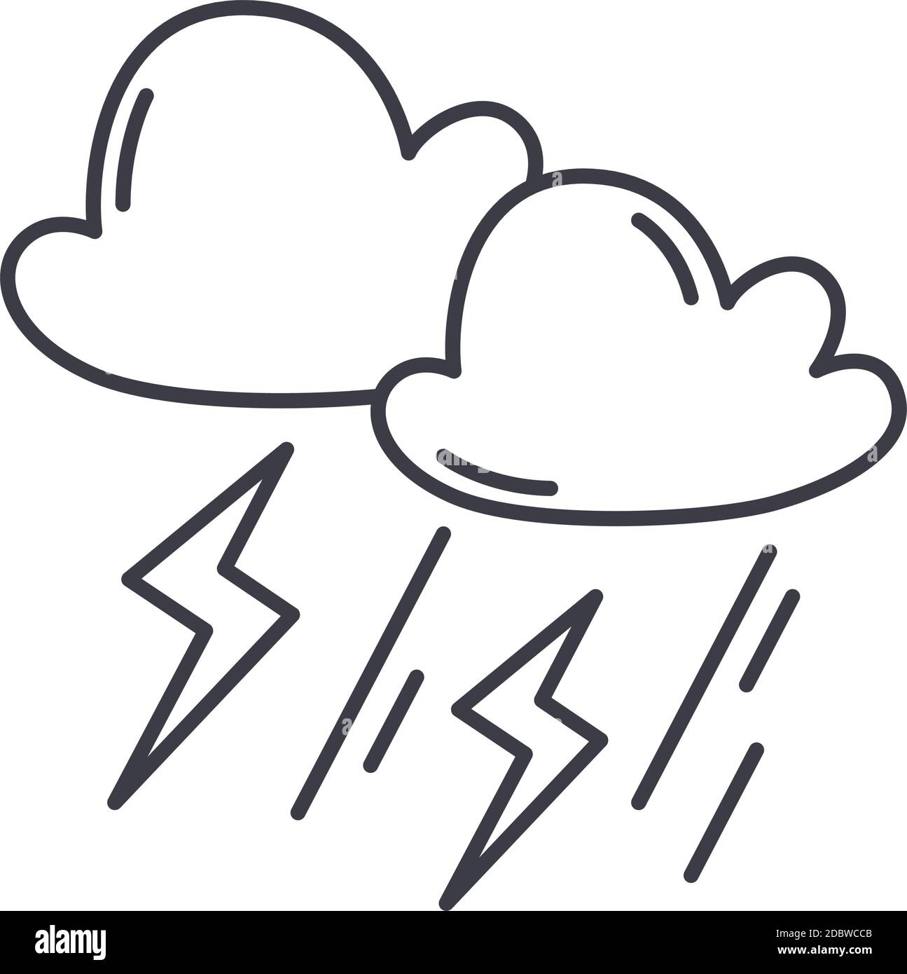 Thunder icon, linear isolated illustration, thin line vector, web ...