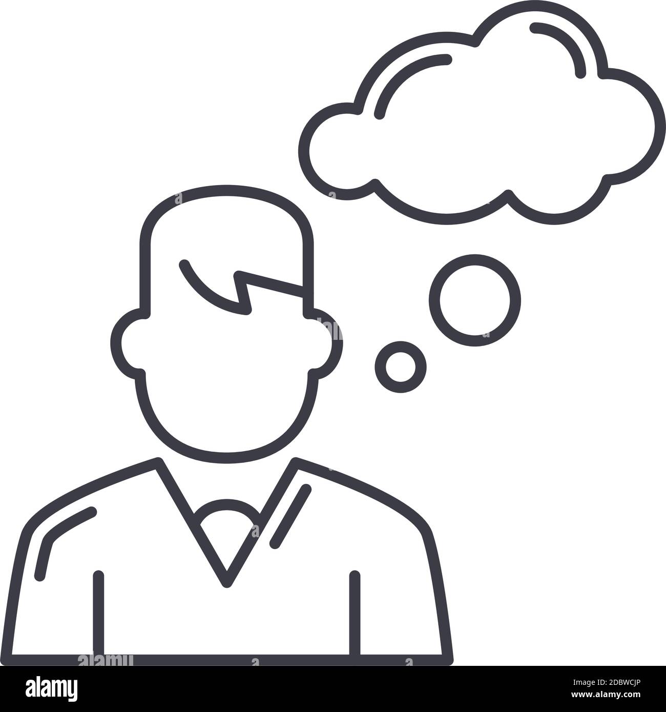 Thought icon, linear isolated illustration, thin line vector, web ...