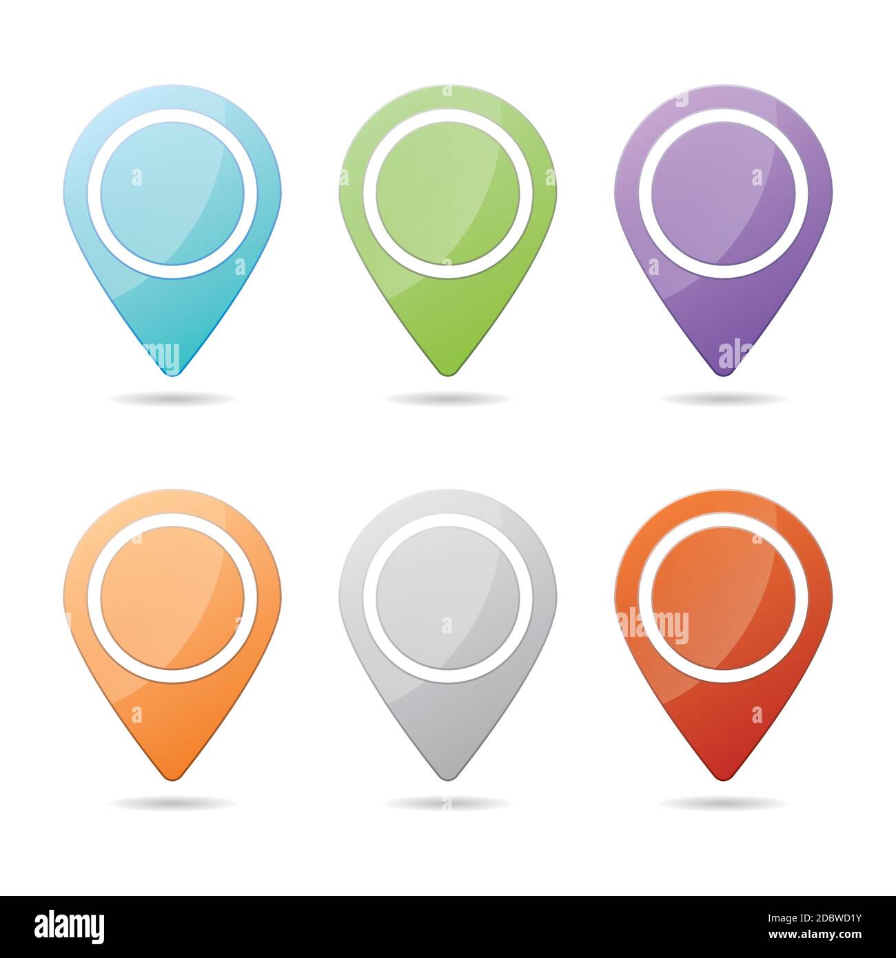 Colorful Checkpoint Icon Website Set consisting of six design elements ...