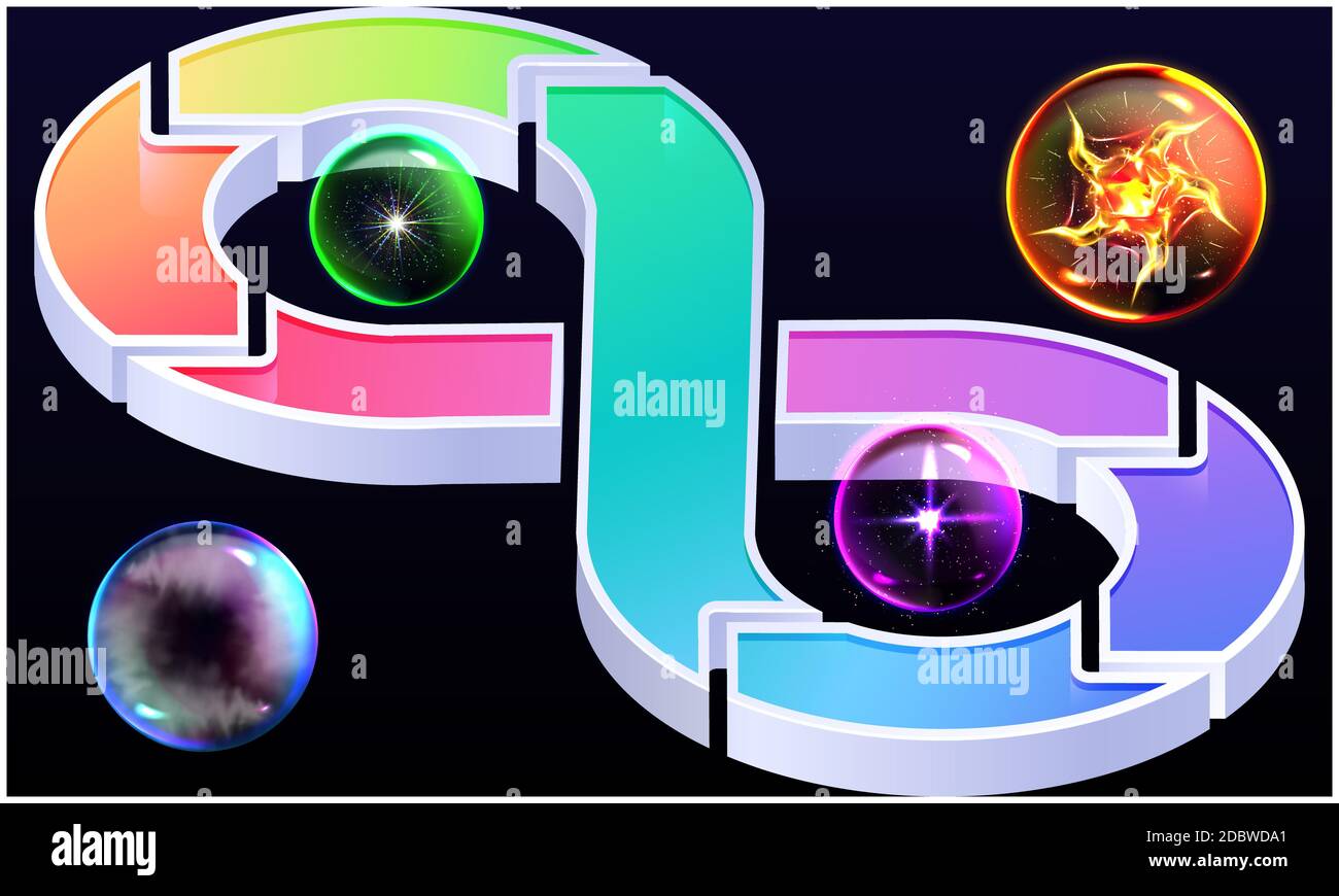 infinite loop with bubbles on dark background Stock Photo - Alamy