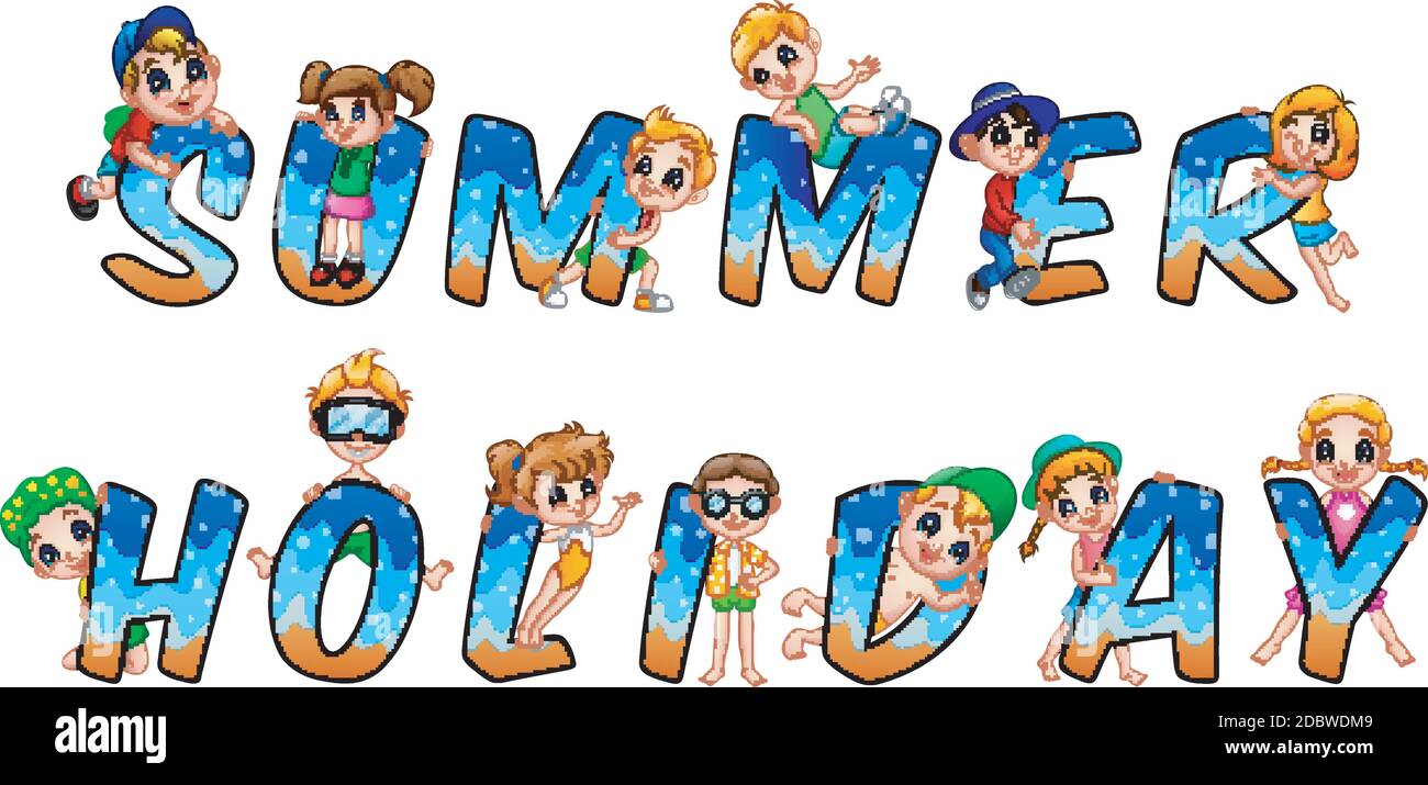 Summer Holiday Word Art