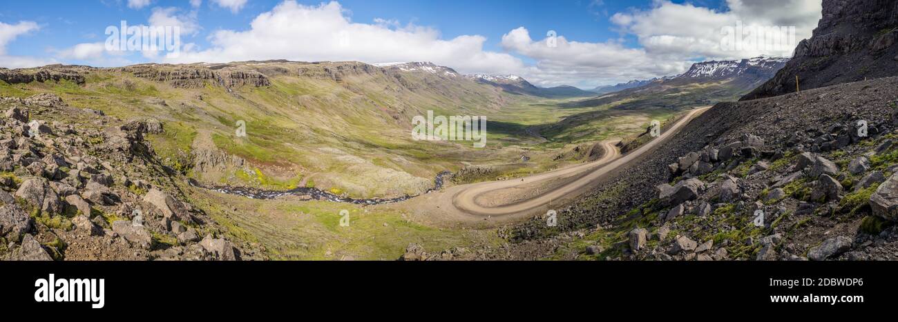 Serpentine at Iceland Road 95, Silfurberg, Iceland Stock Photo - Alamy