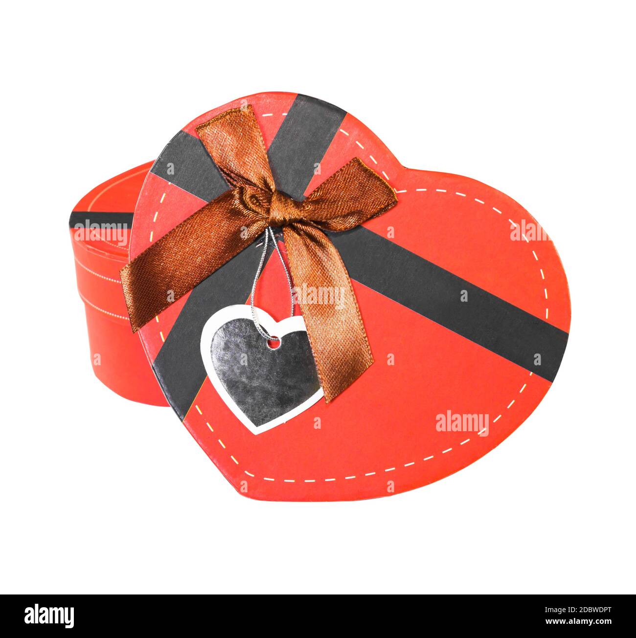Red Heart shaped box isolated on white background Stock Photo - Alamy