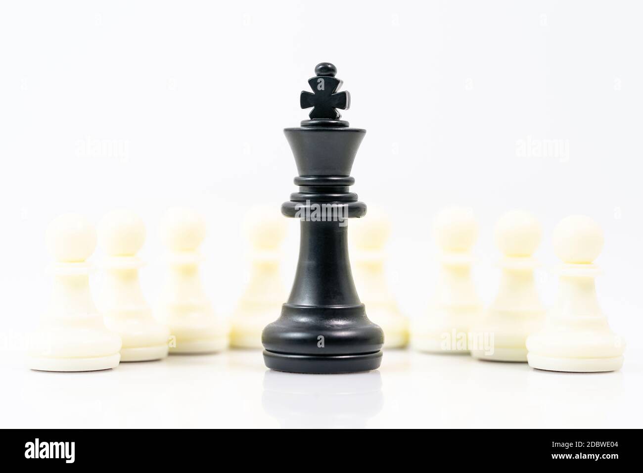 Close up Set of black and white chess pieces on chessboard, Set of ...