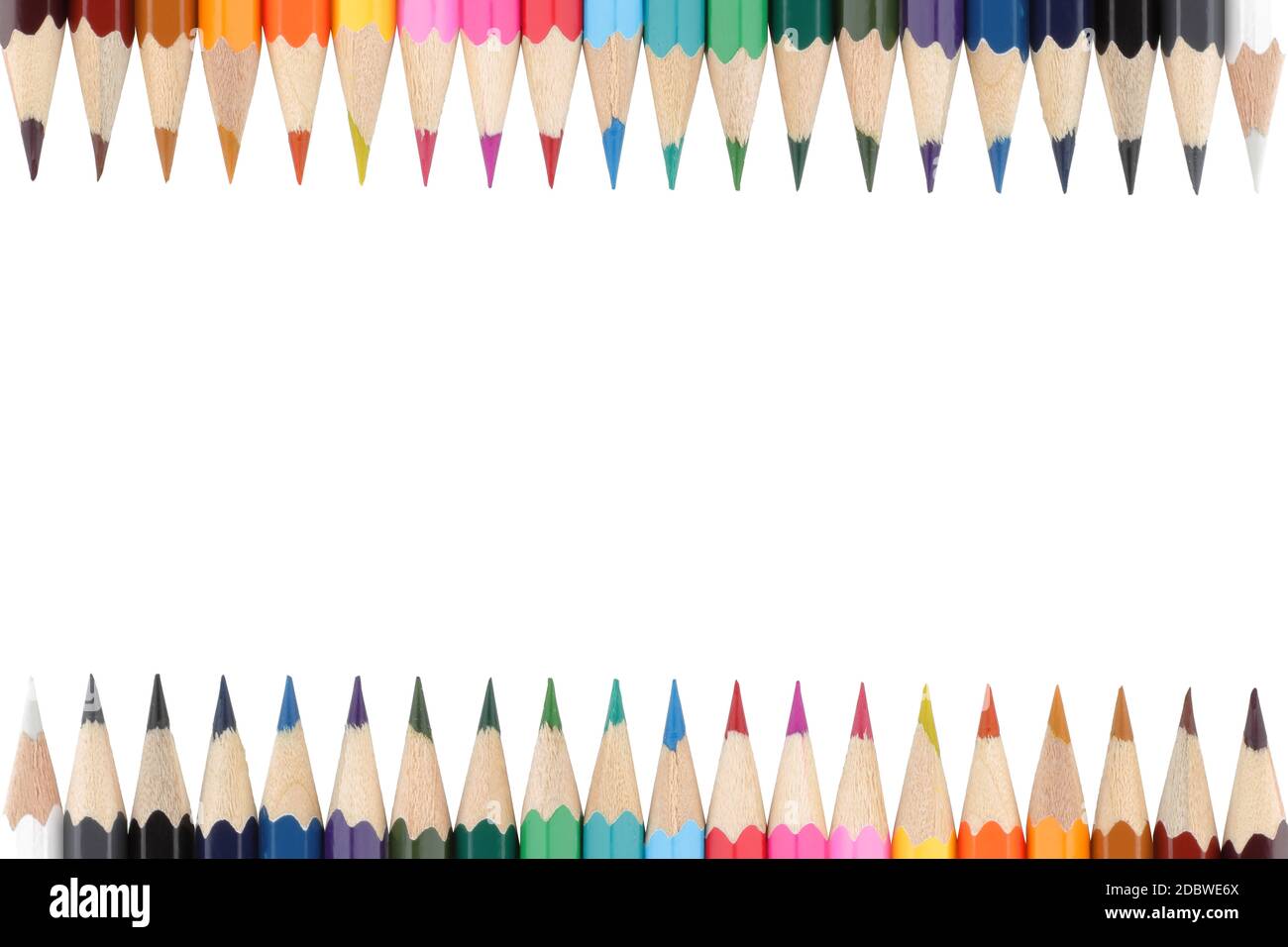 Brightly colored pencils border with copy space for your text Stock ...