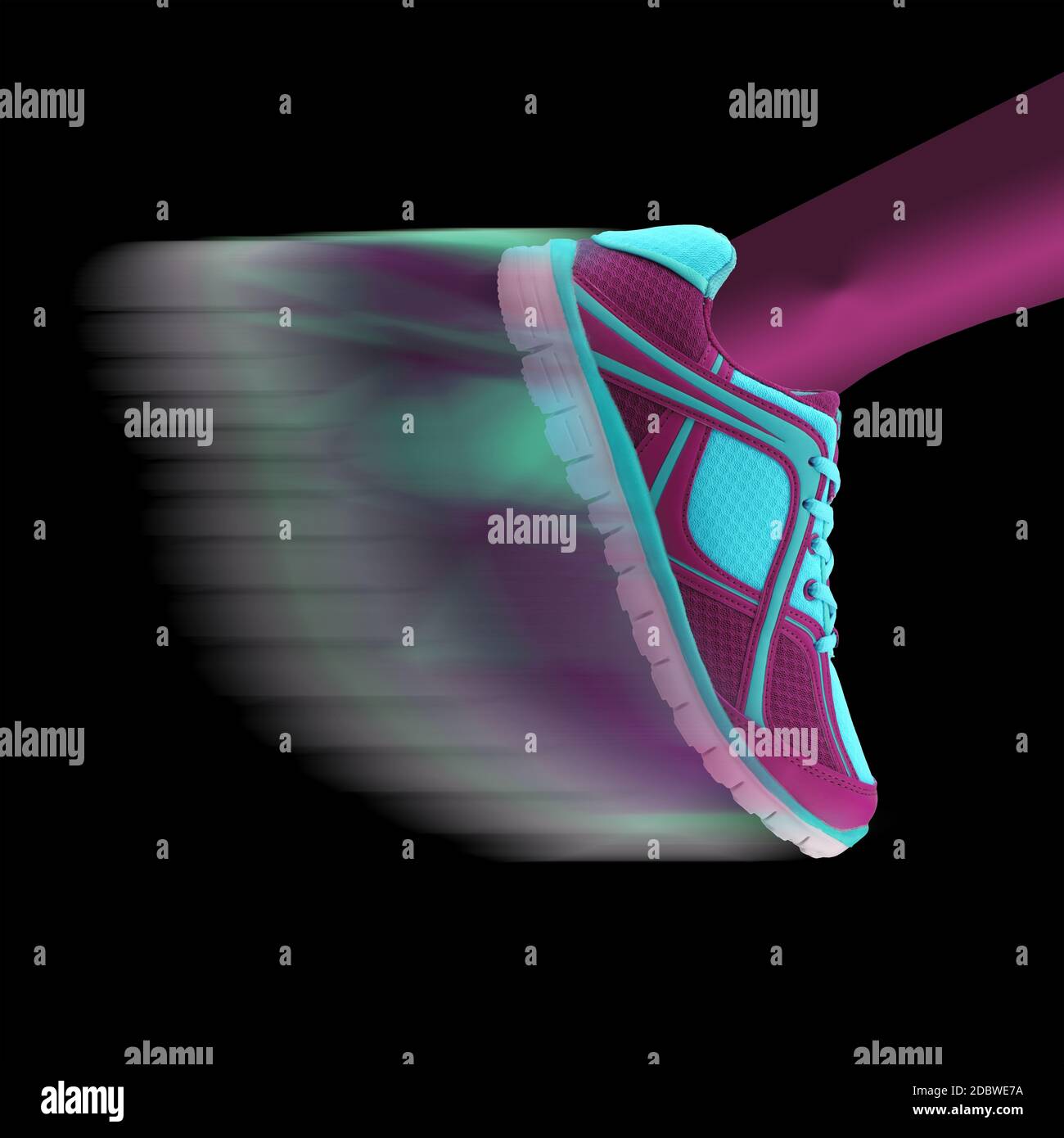 Speed concept. Athletes shoe moving, with motion blur Stock Photo - Alamy